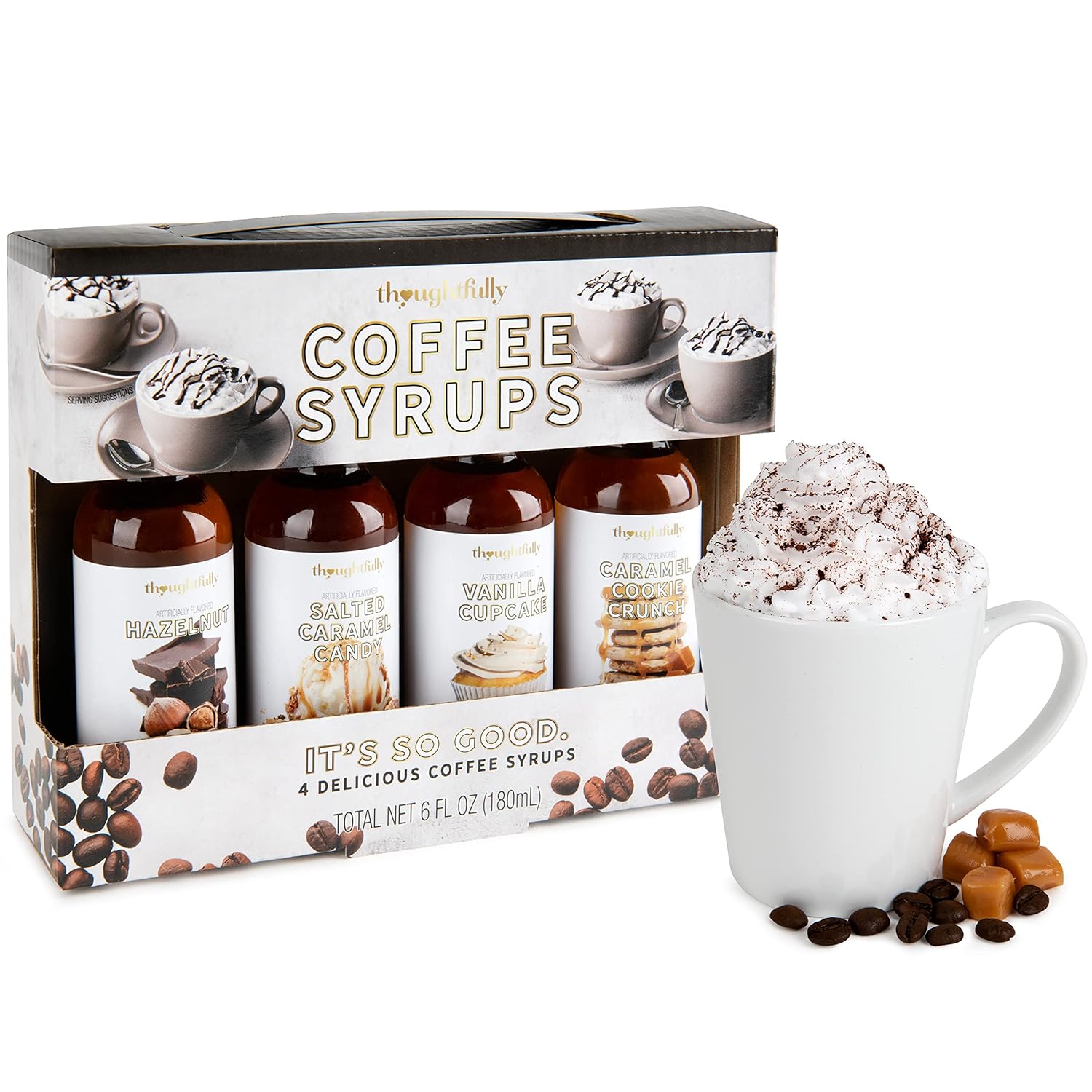 Amazon.com : Thoughtfully Gifts, Coffee Syrup Gift Set, Flavors Include ...