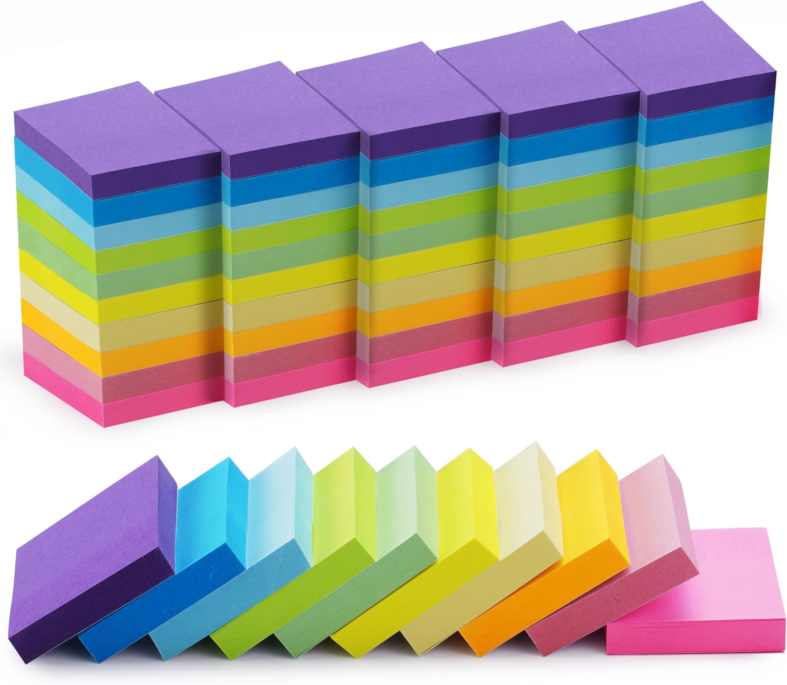 Amazon.com : 50 Pads Mini Sticky Notes 1.5X 2 inch, Small Self-Stick ...
