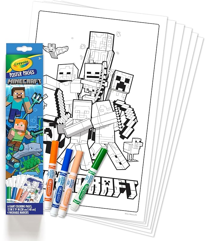 Crayola Minecraft Poster Pages : Amazon.com.au: Home