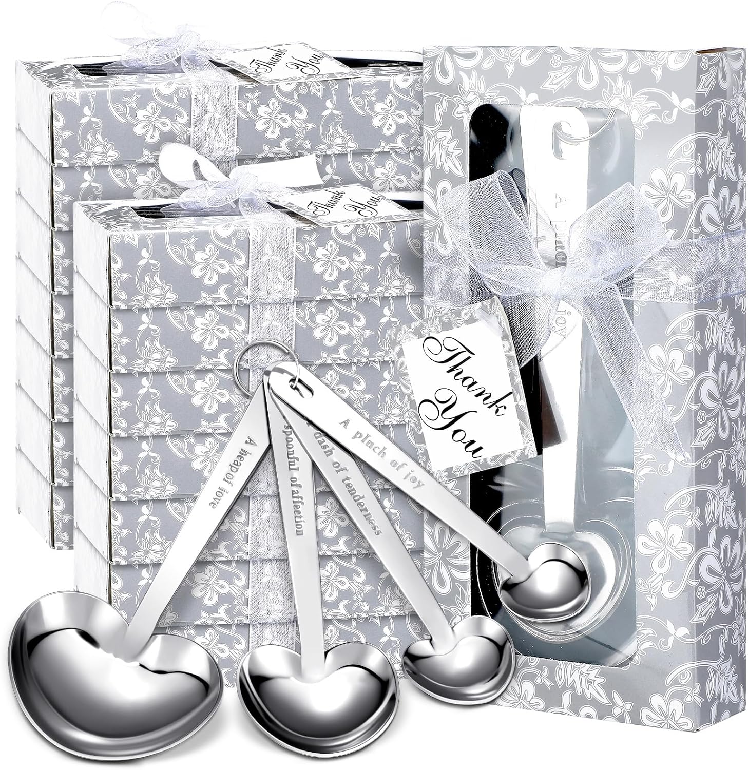 Amazon.com: Yinder 50Pcs Heart Shaped Measuring Spoons Stainless Steel ...