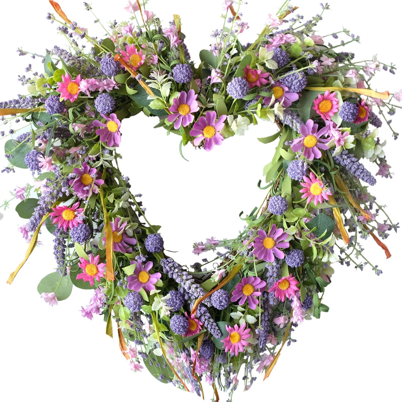 Amazon.com: Lavender Wreath Heart Shape Wreath Artificial Lavender ...
