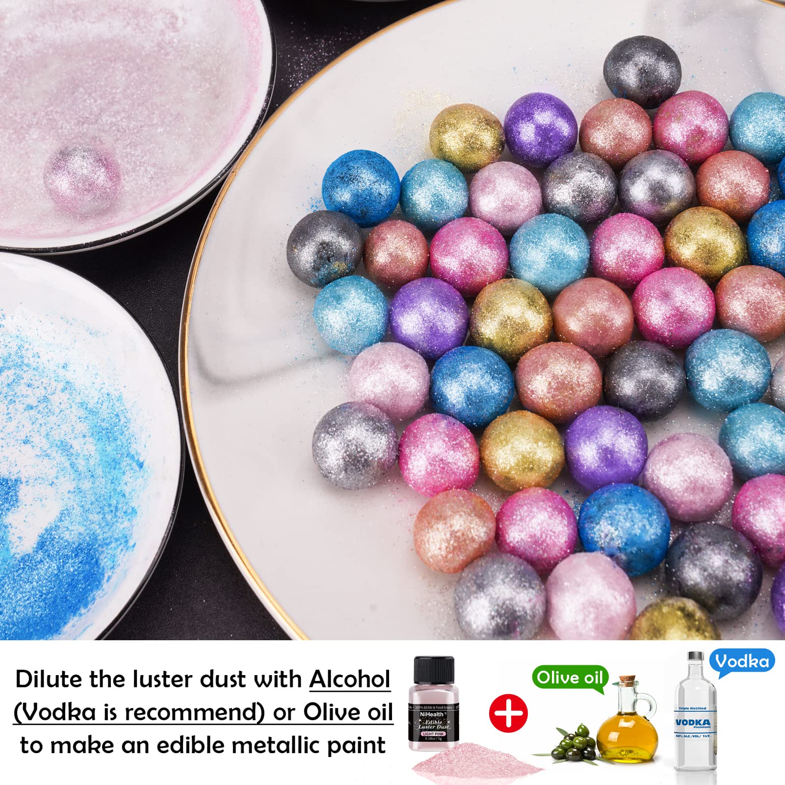 Snapklik.com : NiHome Edible Food-Grade Glimmer Powder Glitter Luster ...