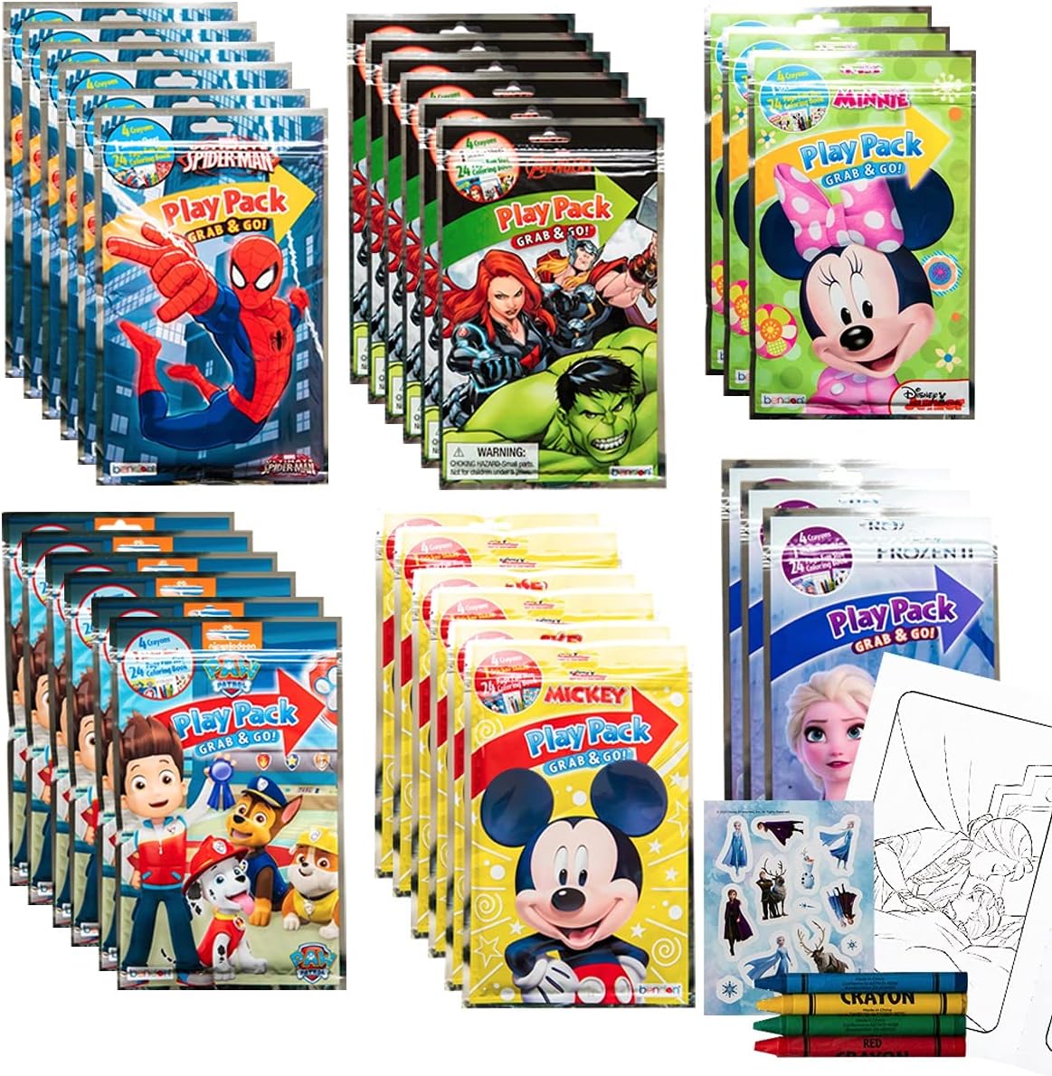 Amazon.com: Disney Mickey Mouse Coloring Pack Party Activity Favors ...