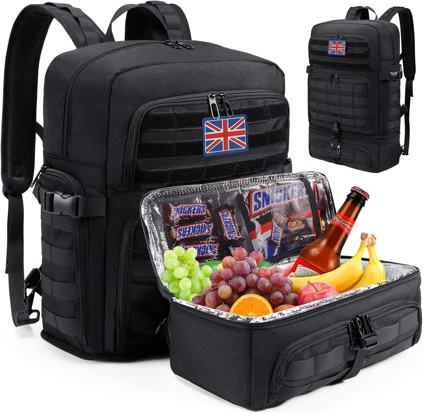 BERTASCHE 15.6 Inch Laptop Lunch Backpack with Insulated Cooler Box ...