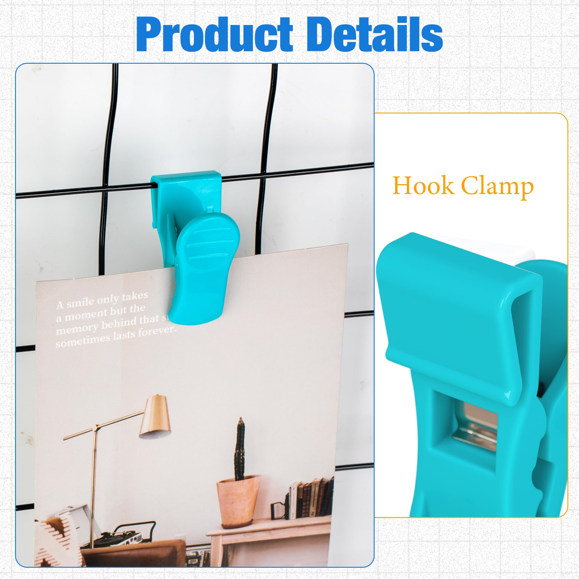 Snapklik.com : 25 PCS Grid Wall Accessory Hooks Colorful Siding Clips ...