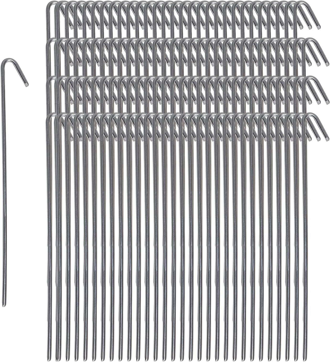 Amazon.com : Cindeer 60 Pcs Kinked Metal Tent Stakes 12 Inch Metal ...