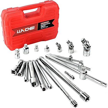 WORKPRO 19-Piece Drive Socket Extensions Set, Includes Socket Adapters ...