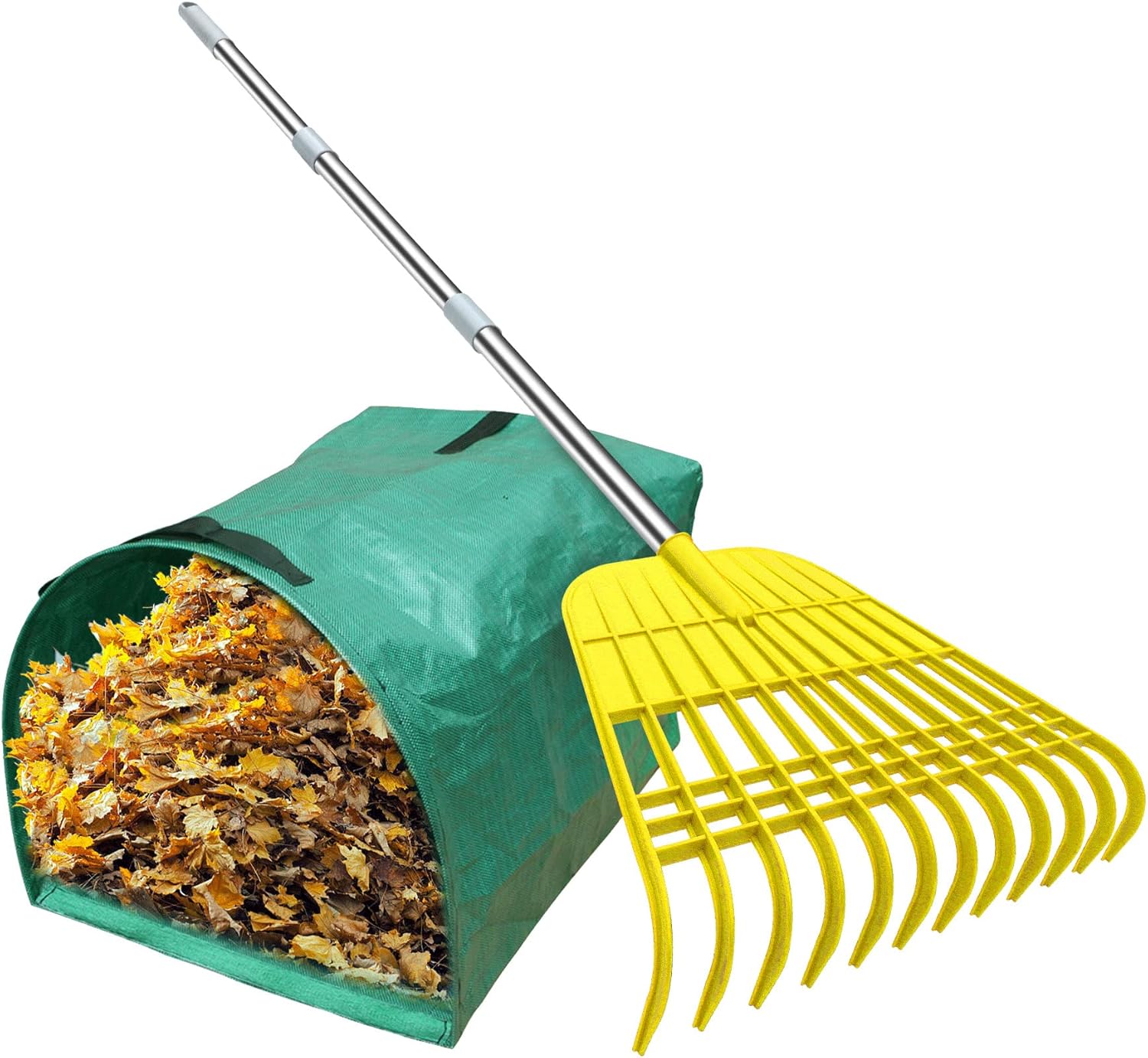 Amazon.com : Gardzen 12 Tines Gardening Leaf Rake, Lightweight Steel ...