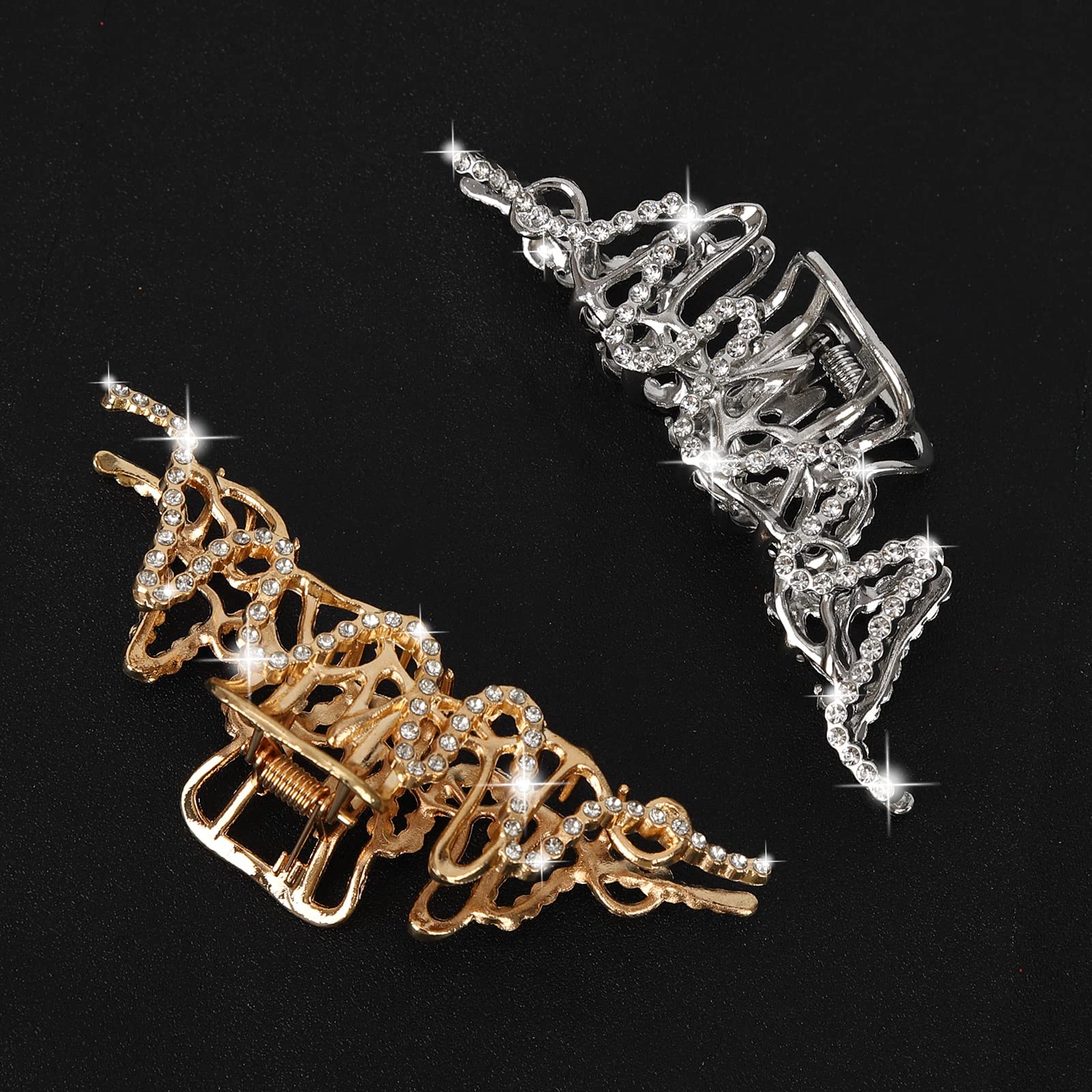 2 Pieces Hair Claw Clips Nonslip Large Jaw Grip Metal Strong Hold Hair ...