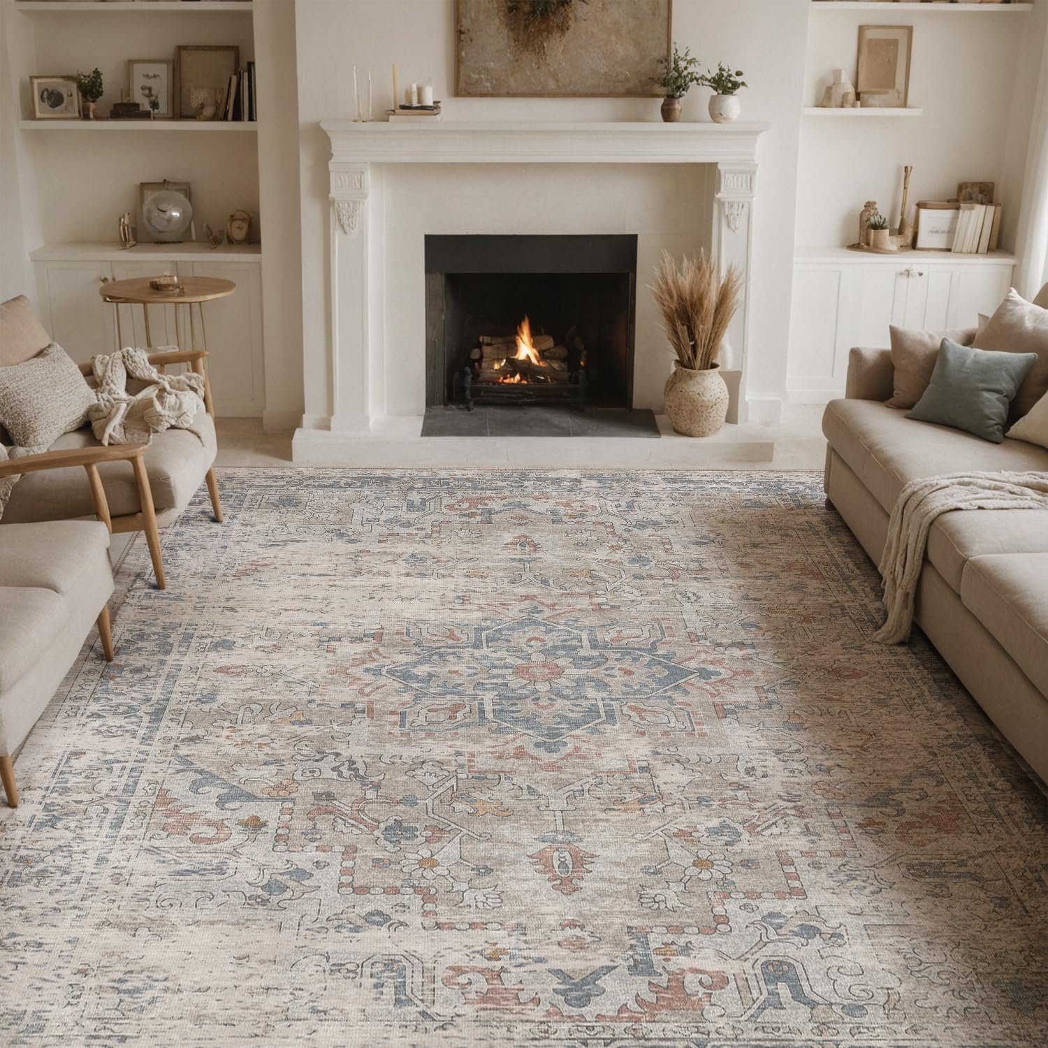 Amazon.com: DEXI Area Rug Non Slip Washable, Thin Soft Indoor Rugs for ...