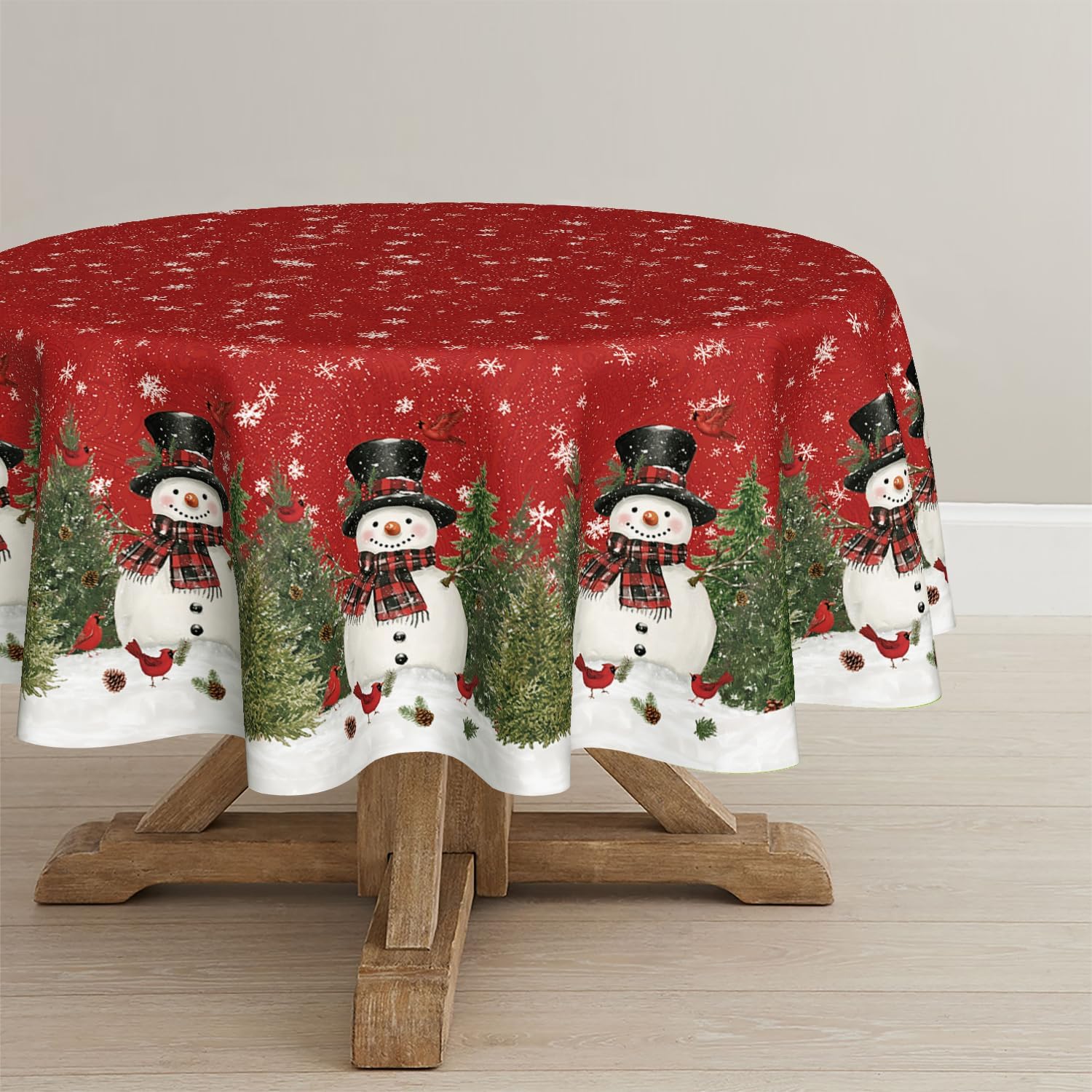Amazon.com: Horaldaily Christmas Tablecloth 90×90 Inch Round, Winter ...