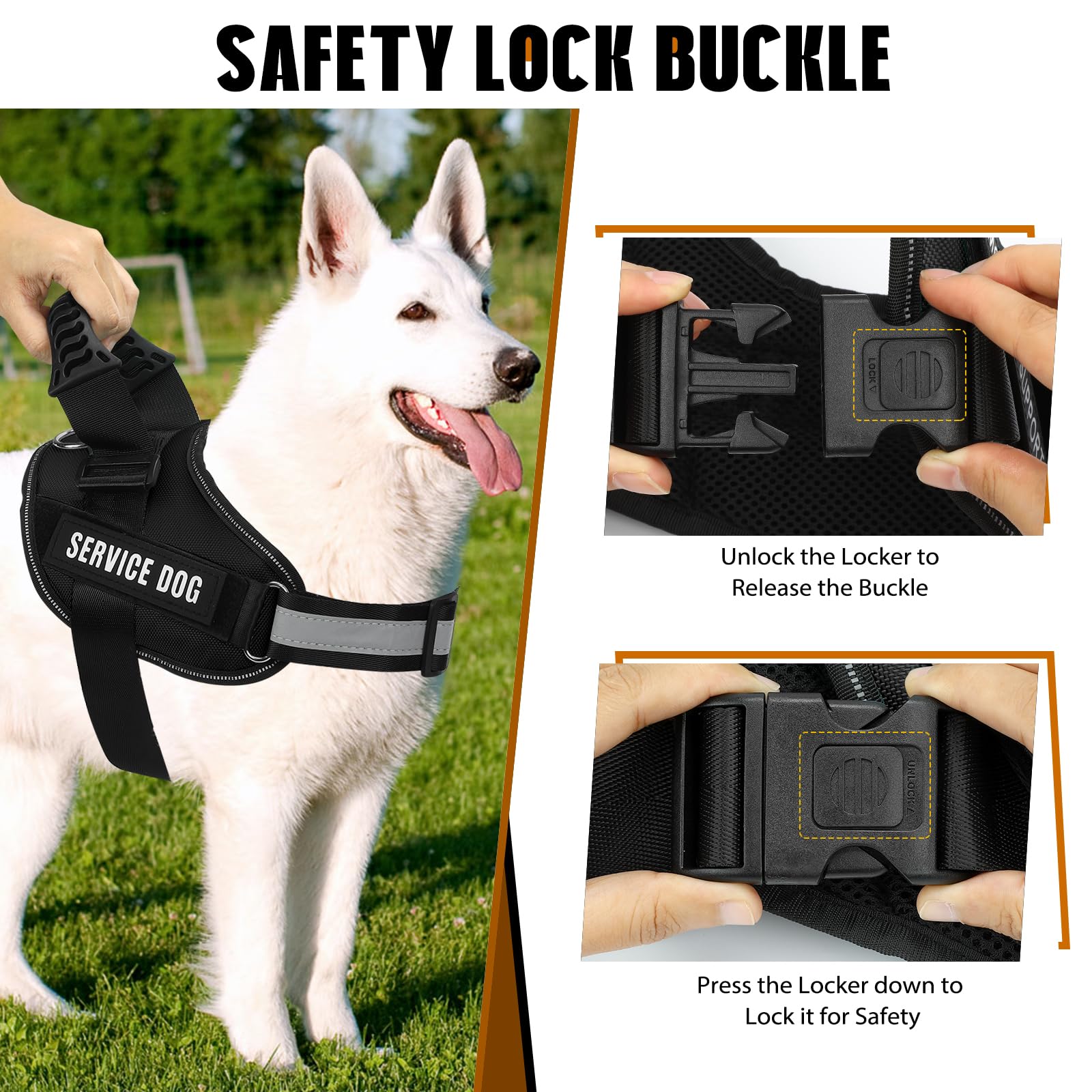 Snapklik.com : Service Dog Vest Harness + 50 ADA Information Cards + 4 ...