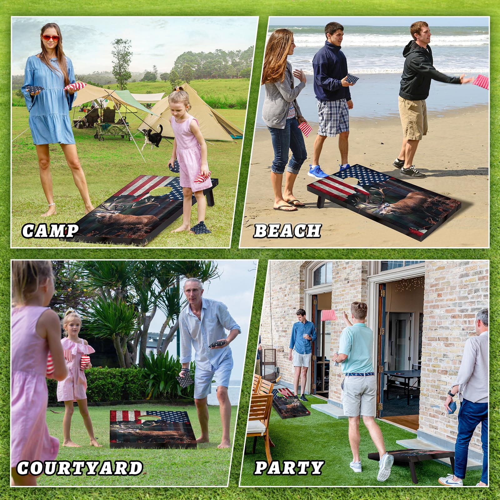 Snapklik.com : Nattork Cornhole Board Set - Wooden Regulation Size 4x2 ...