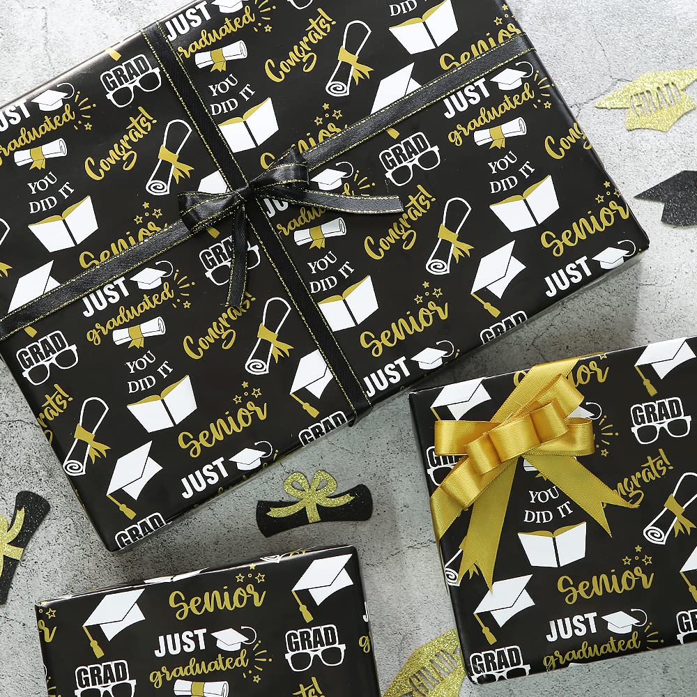 Graduation Wrapping Paper Sheets Graduation Gift Wrapping Paper, 4 ...