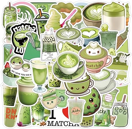 Amazon.com: Aesthetic Matcha Theme Stickers, 50pcs Cute Matcha Stickers ...