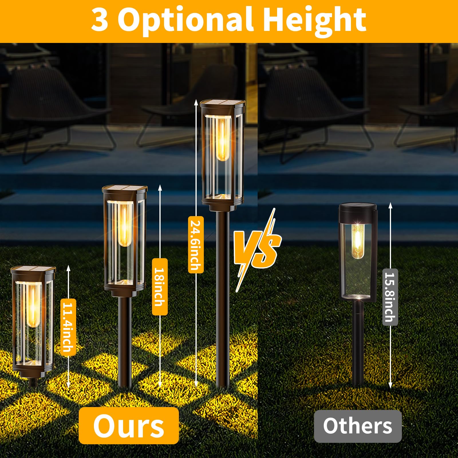 Snapklik.com : 4 Pack Solar Outdoor Driveway Lights, Modern Super ...