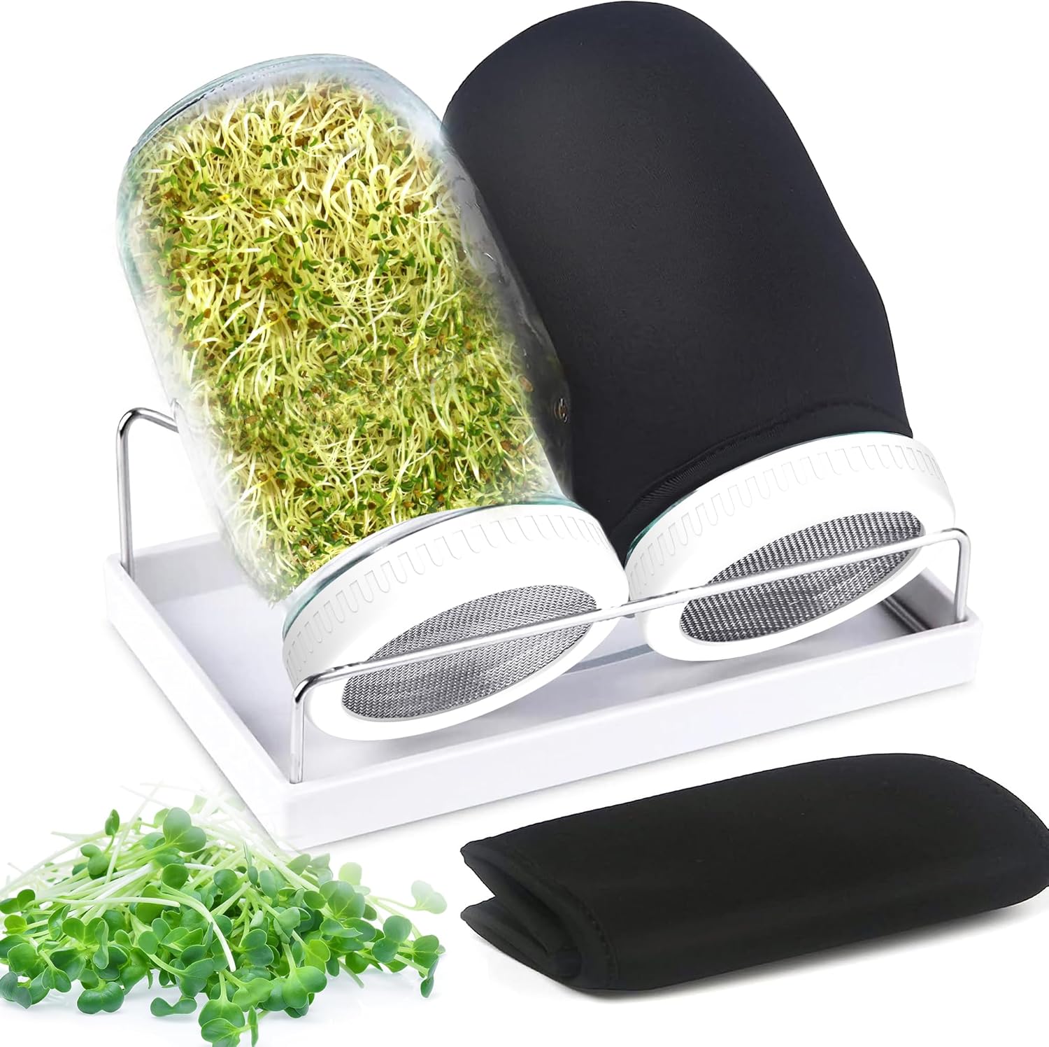 Amazon.com : TEDOLATE Sprout Jar Kit: 2Pcs Wide Mouth Mason Sprouting ...