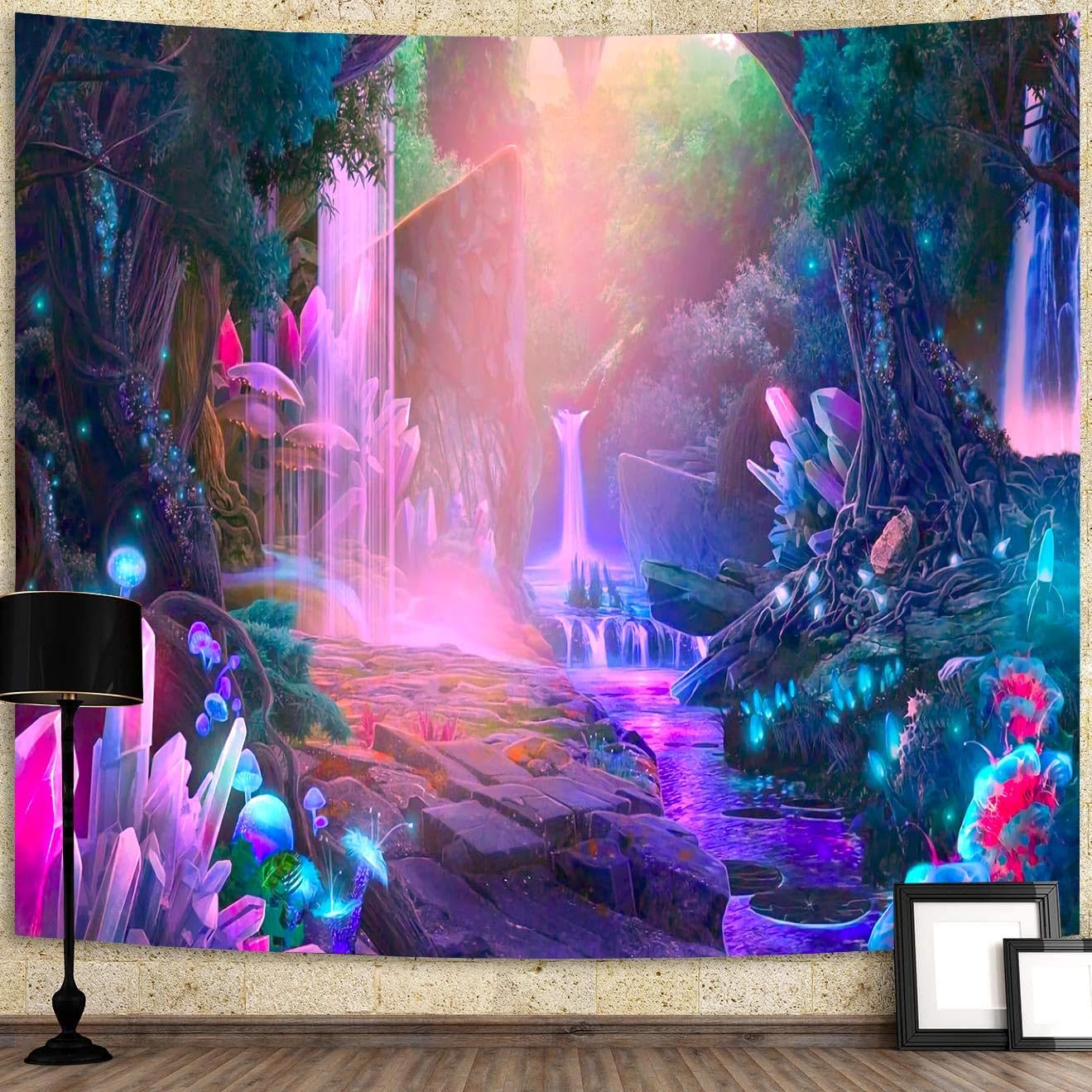 Amazon.com: TYTYUU Cave Tapestry Mysterious Magic Garden Glowing ...