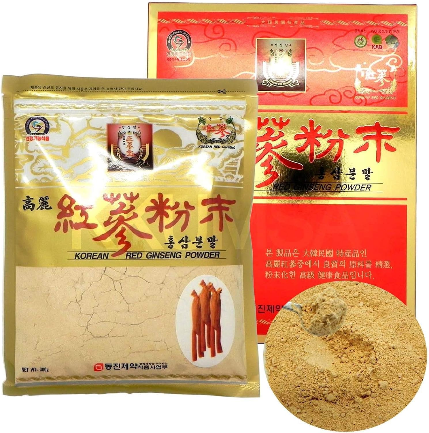 Amazon.com: 100% Korean Red Ginseng Roots Powder 300g(10.6oz), Panax ...