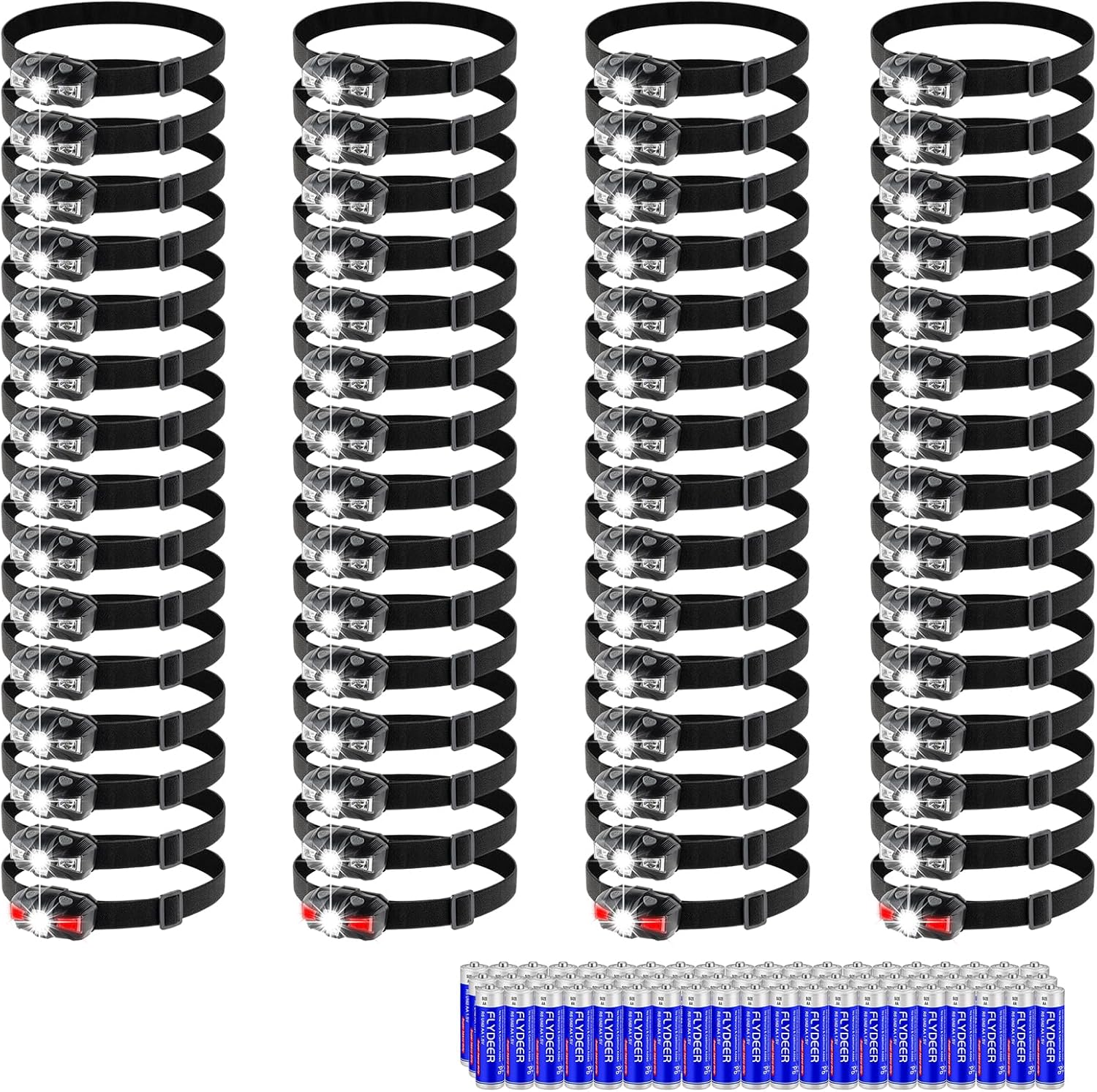 Amazon.com : KunHe LED 60 Pack Lightweight Small Headlamp with Red ...