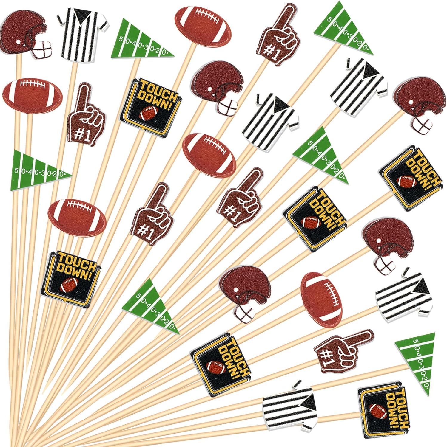 Amazon.com: CHENGU 200 Pcs Football Cocktail Picks Decorative Sports ...