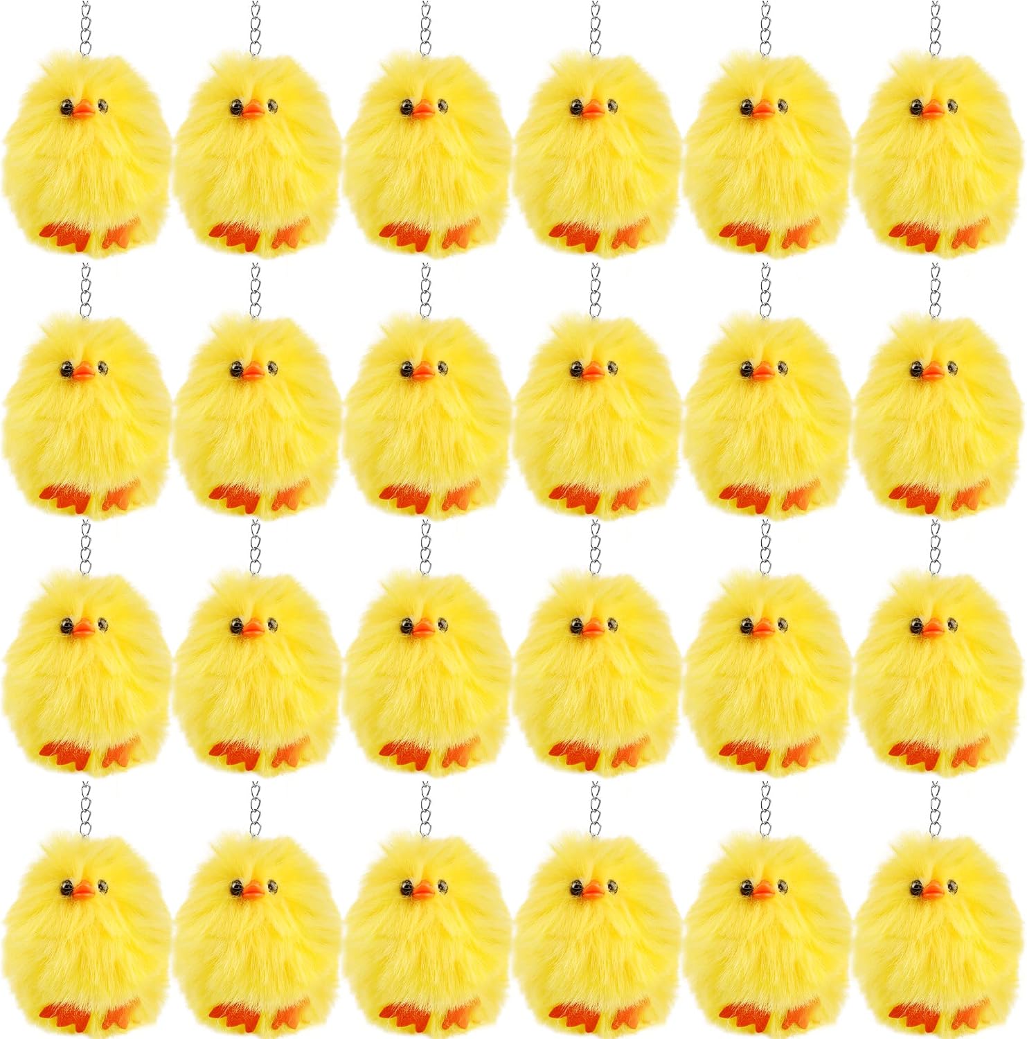 Amazon.com: Haconba 24 Pack Easter Fur Chicks Fluffy Soft Chick ...