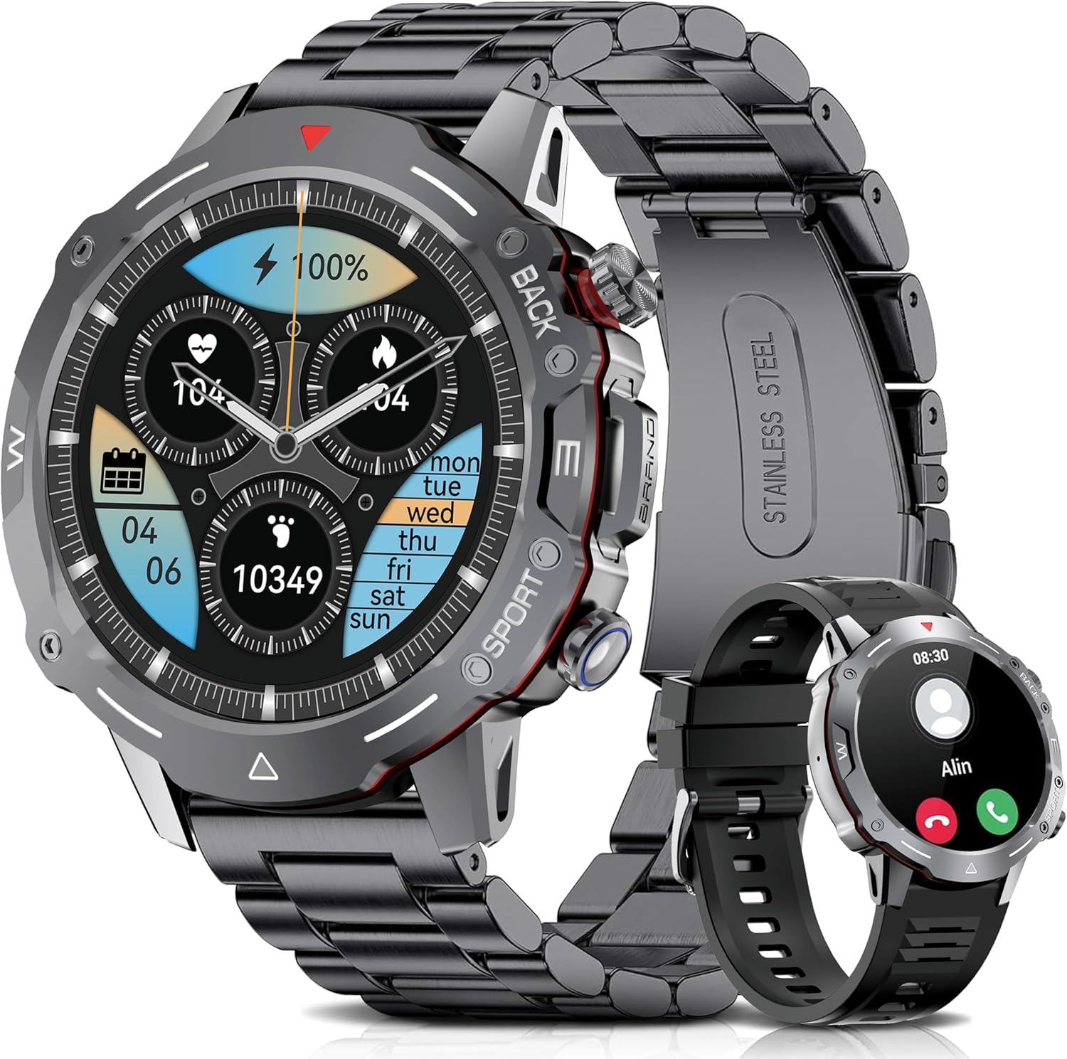 Military Smartwatch for Men, 123+ Sport Modes with Heart Rate/SpO2 ...
