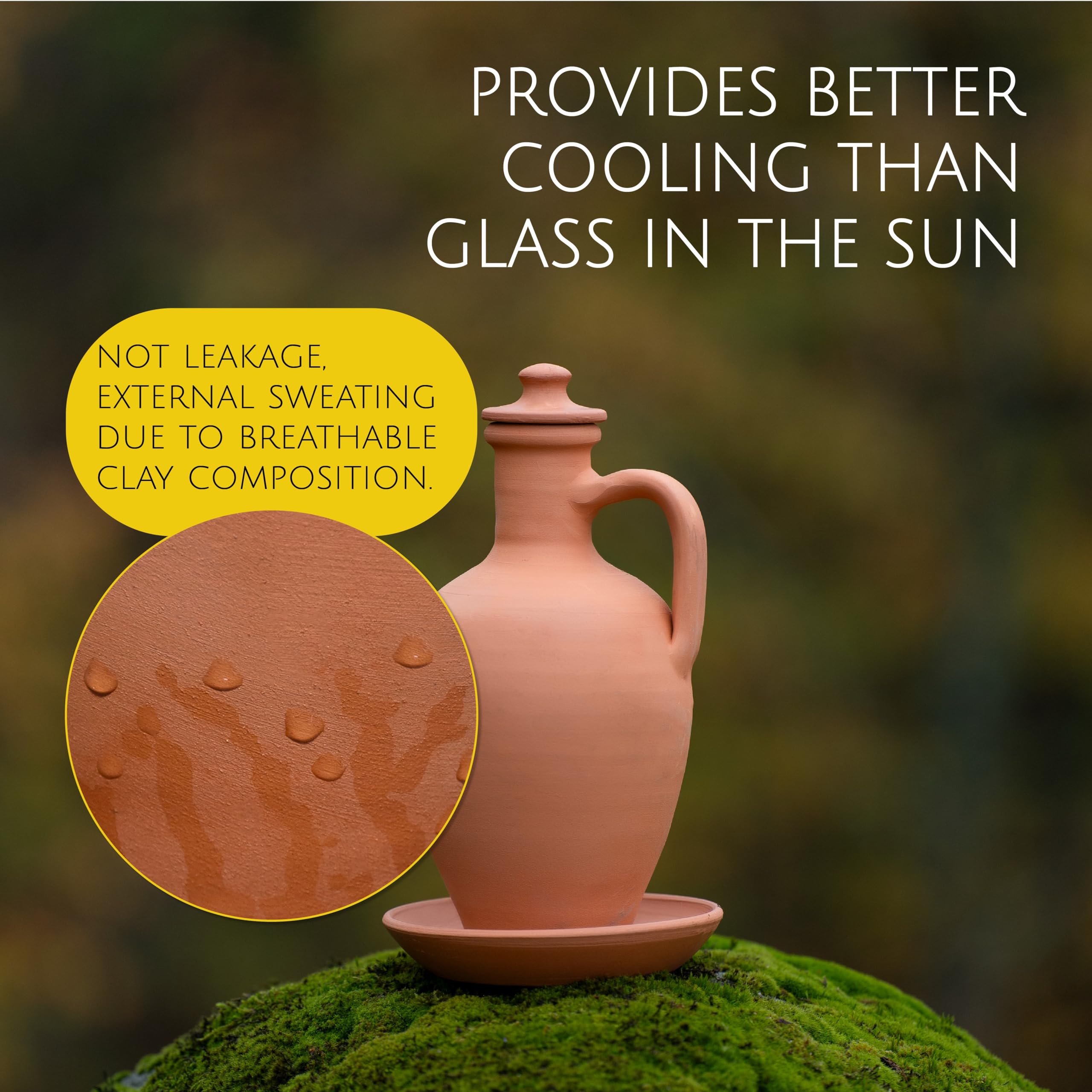 Snapklik.com : Hakan Anadolu Natural Clay Water Pitcher Set Unglazed ...