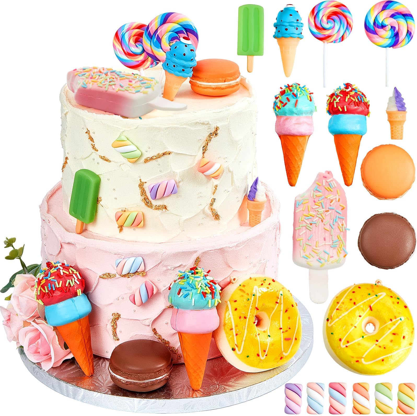 Amazon.com: BBTO 17 Pieces Candyland Cake Topper Candyland Party ...