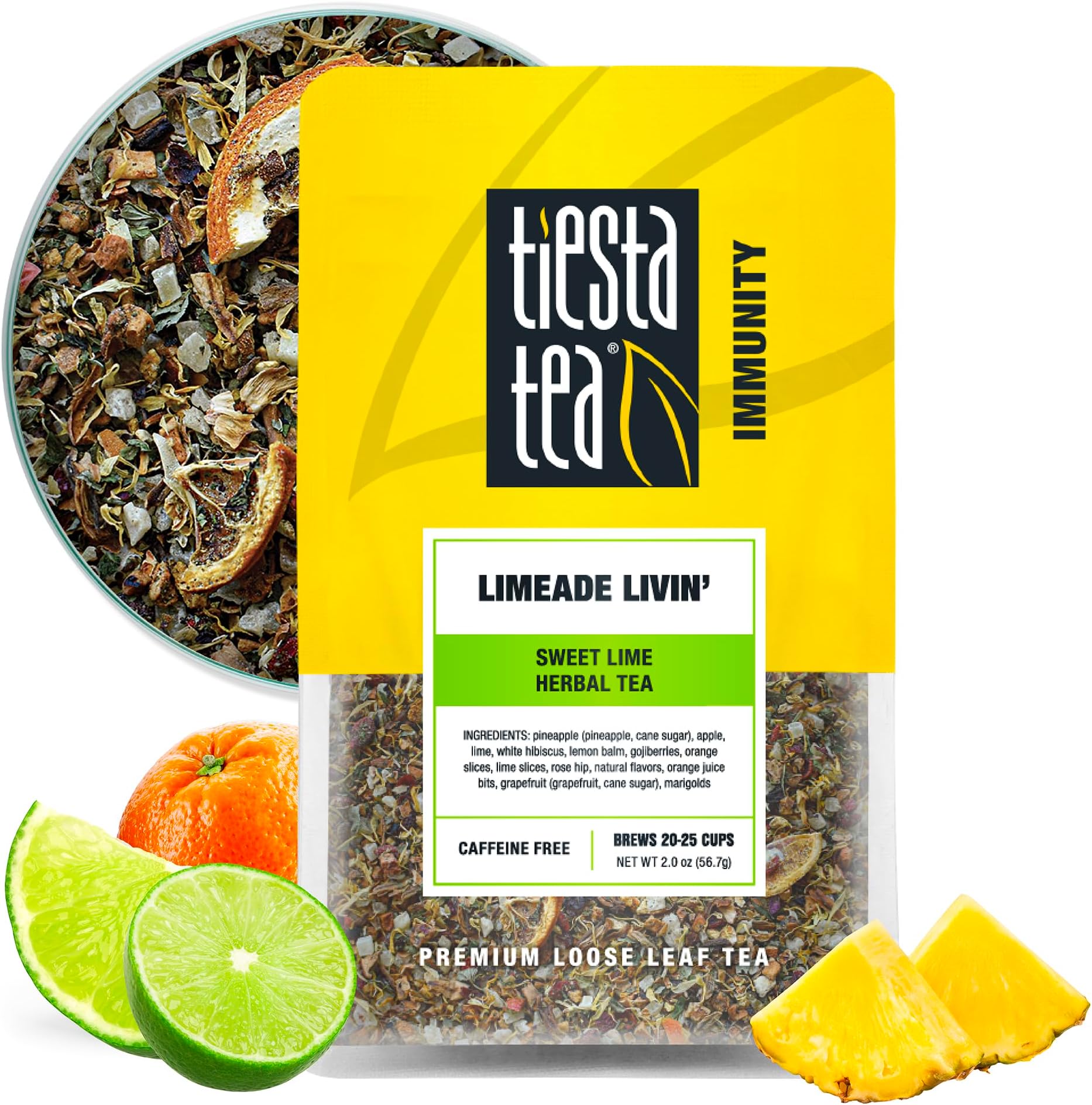 Amazon.com : Tiesta Tea - Limeade Livin - Sweet Lime Herbal Tea - Loose ...