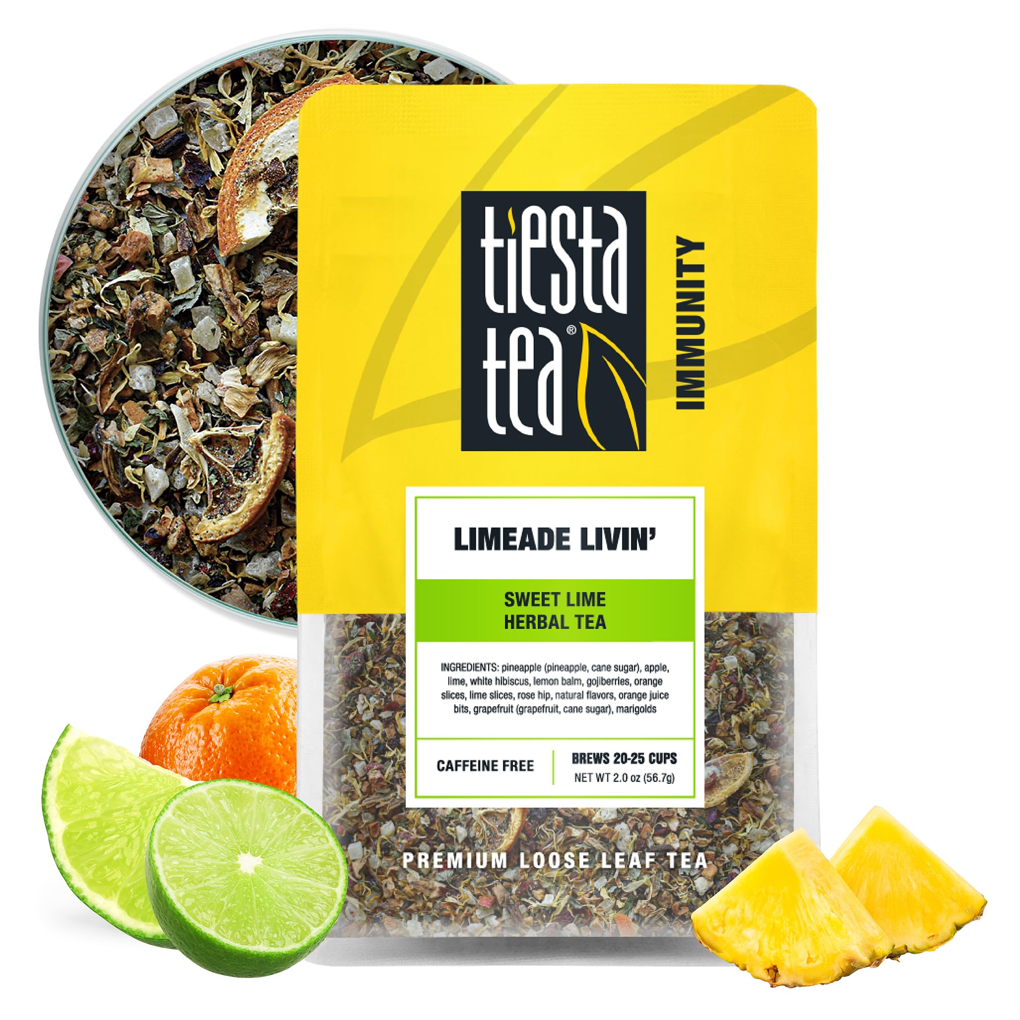 Amazon.com : Tiesta Tea - Limeade Livin - Sweet Lime Herbal Tea - Loose ...