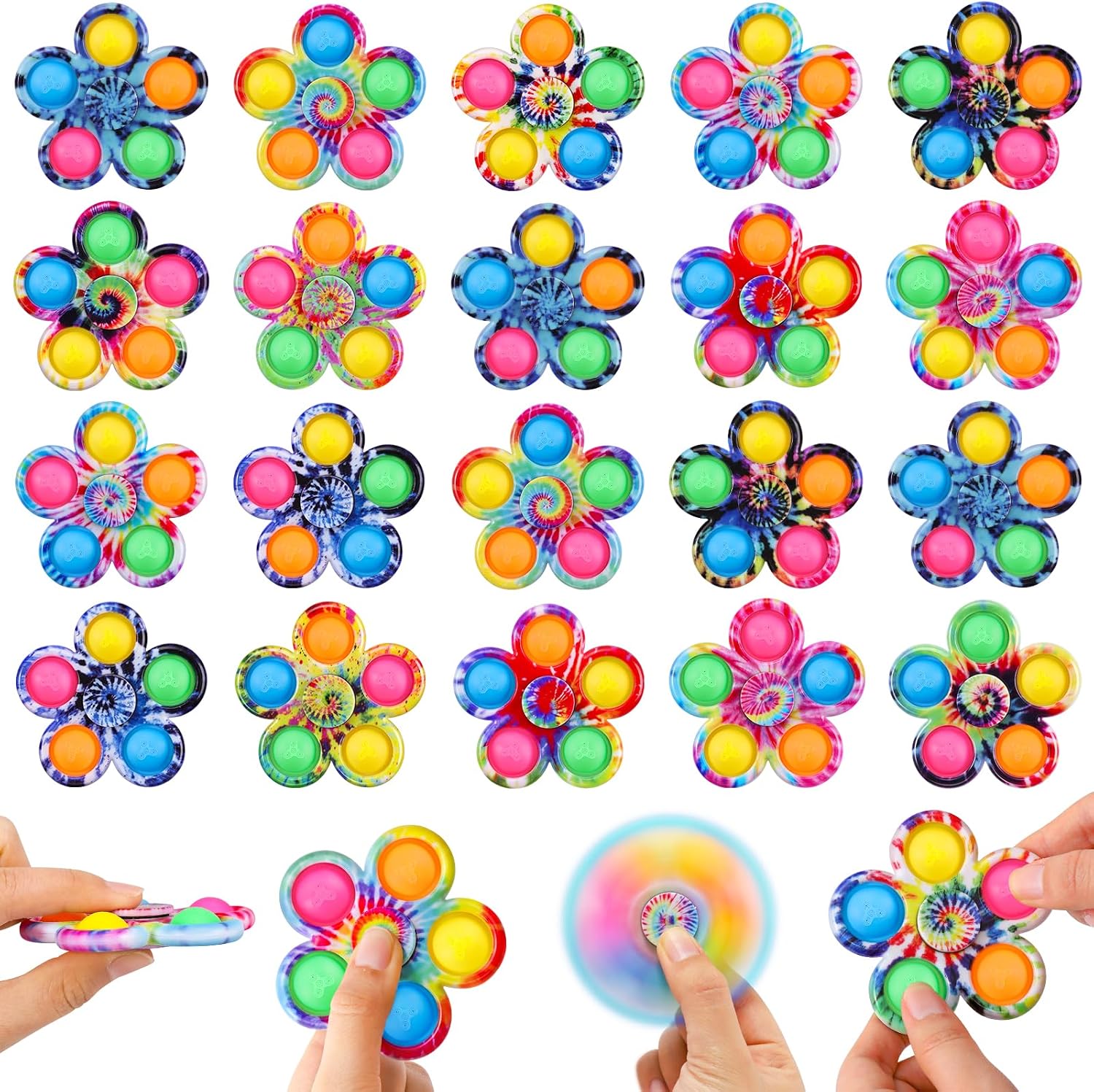 Amazon.com: Gigilli 24 Pcs Pop Fidget Spinner Bulk Party Favors ...