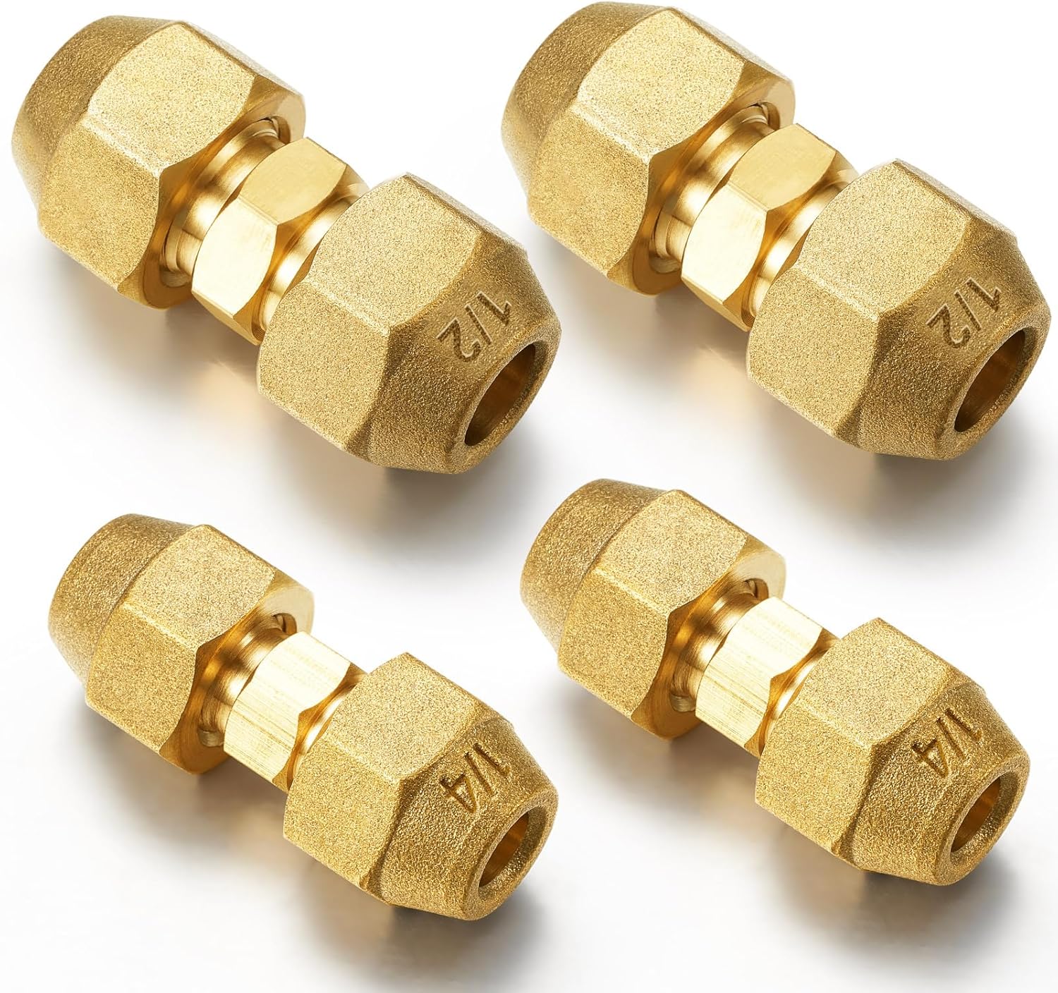 Relaxweex 4 Pcs 1/4" 1/2" Copper Pipe Extension Joint Connectors Pipe ...