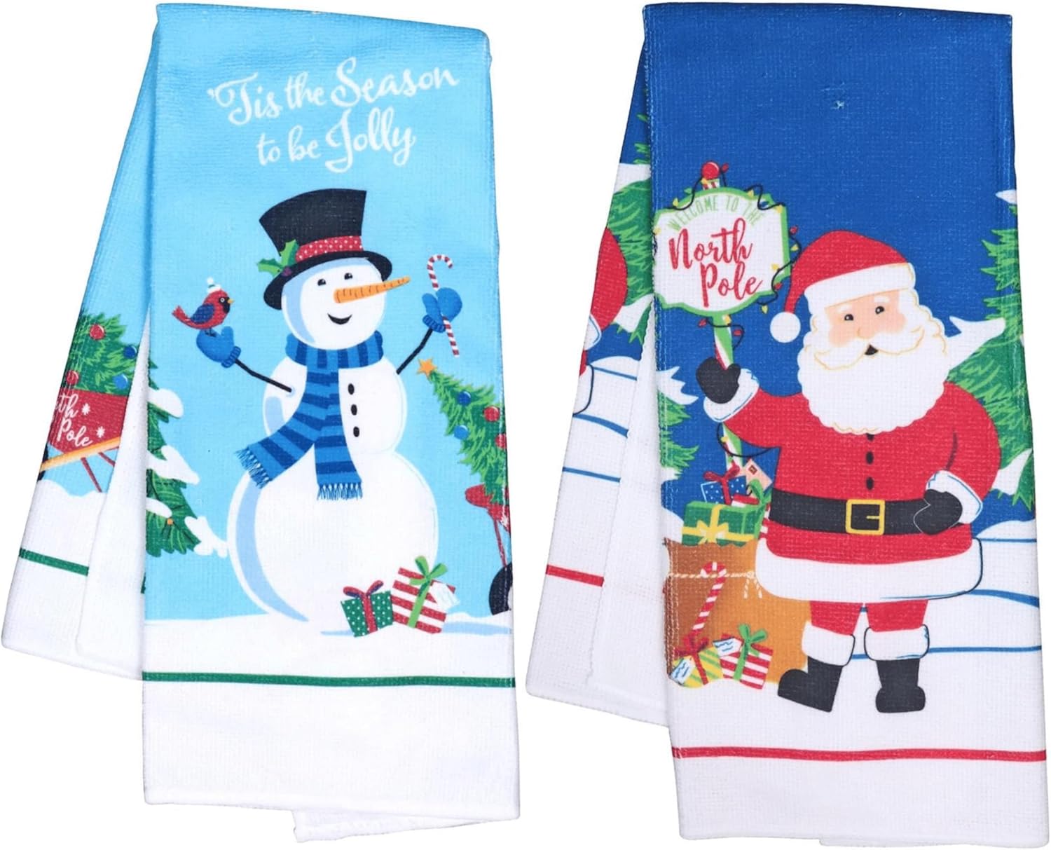Amazon.com: Christmas Winter Themed Kitchen Towels - Set of 2 (Snowman ...