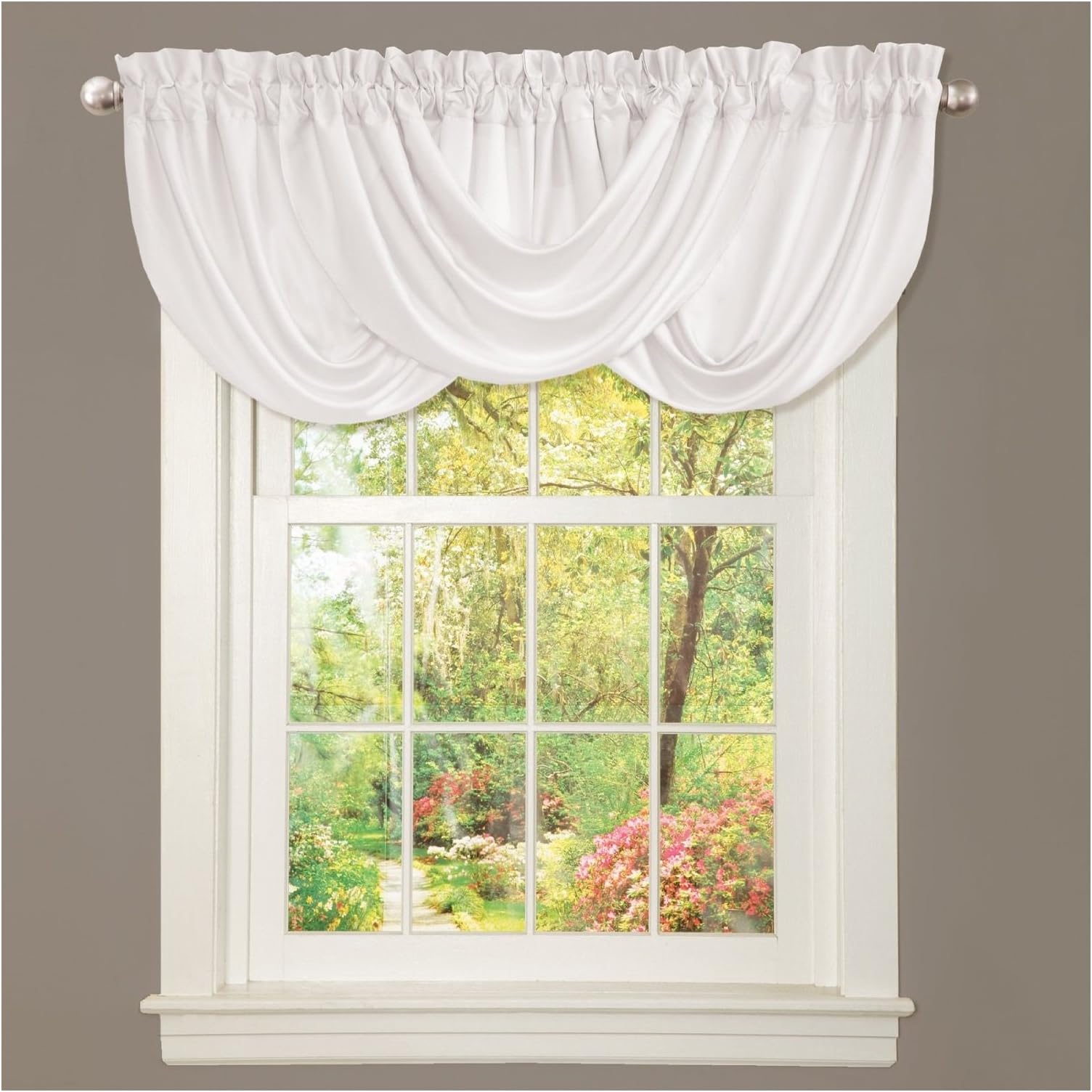 Amazon.com: Empire Furniture USA Elegant Mary 1 Peace Scarf Valance ...