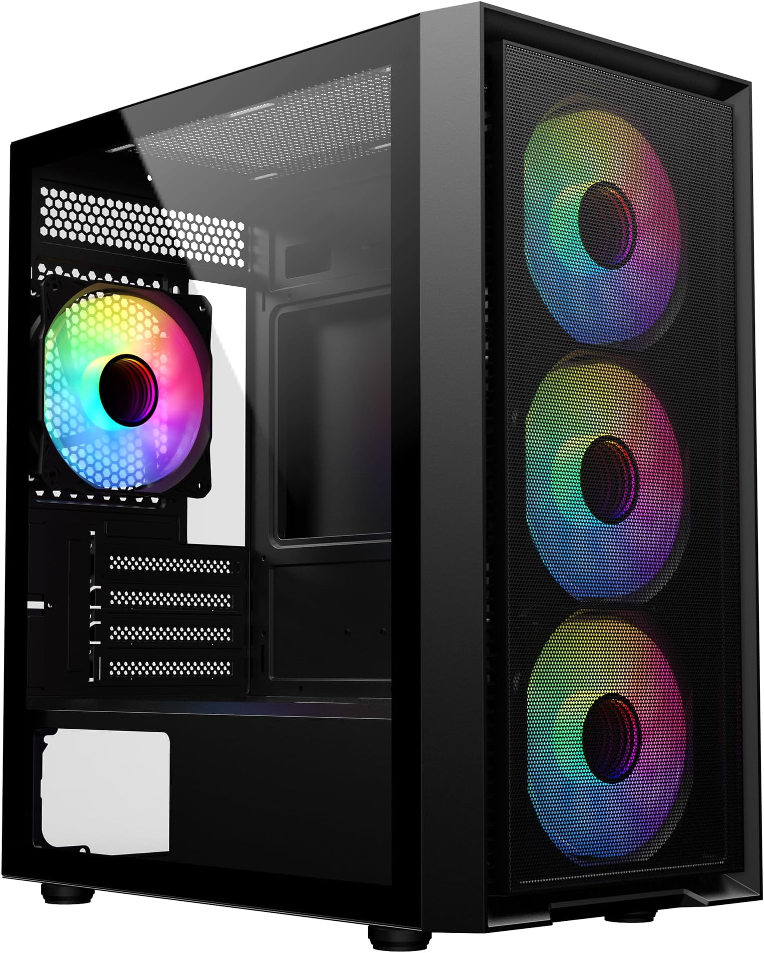 Amazon.com: SAMA M-ATX/ITX Computer Case M203 Tempered Glass Window ...