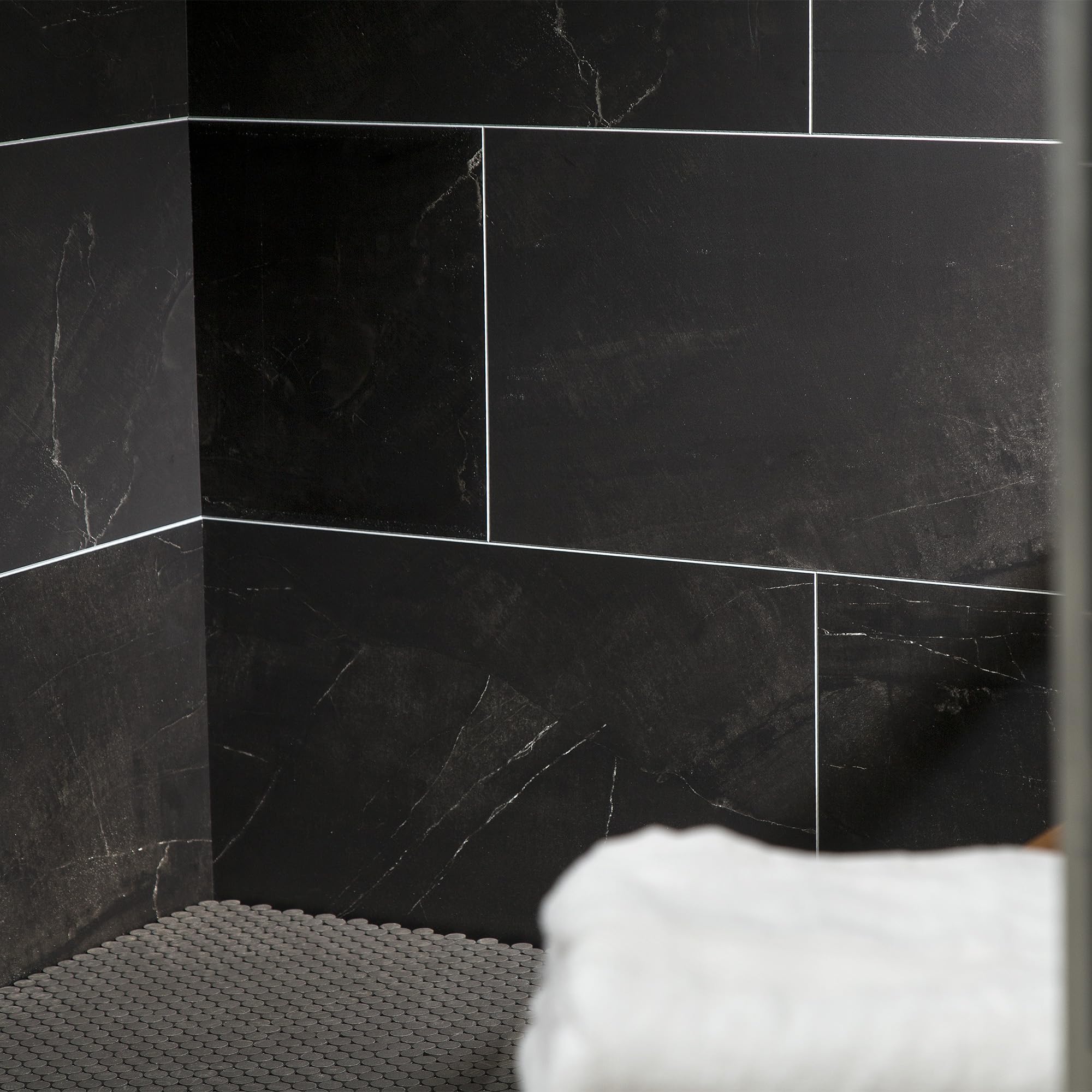 Black Slate Tile Shower