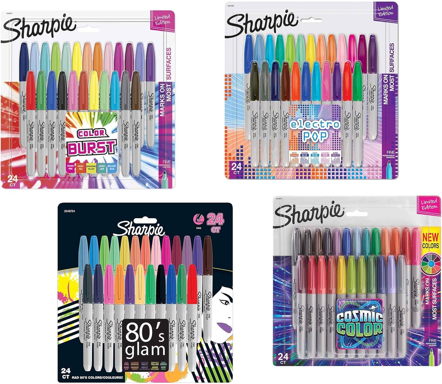 Amazon.com : SHARPIE Permanent Markers, Fine Point, Limited Editions ...
