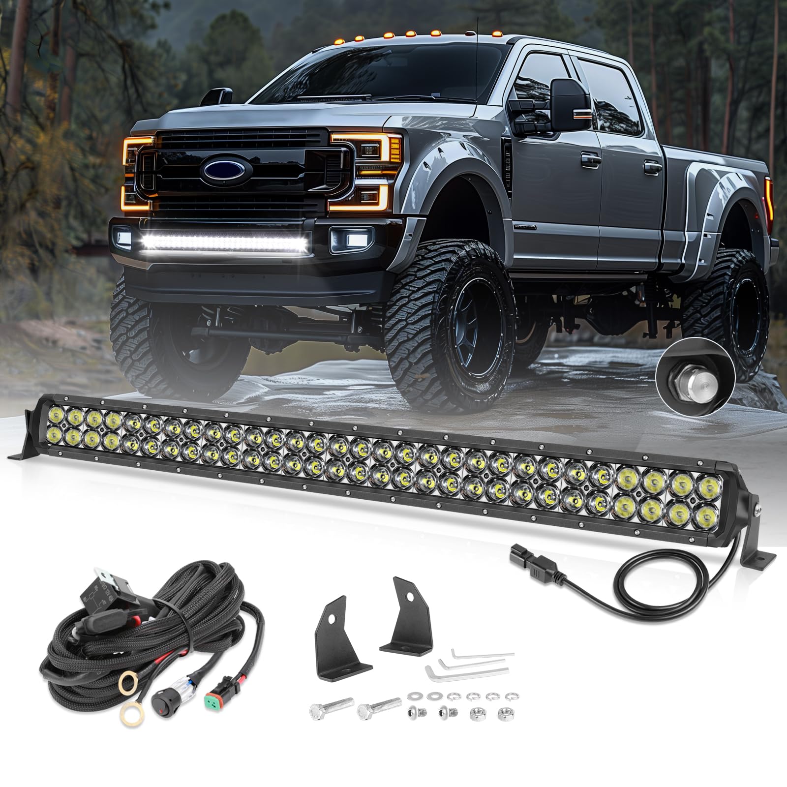 Amazon.com: OFFROADTOWN 30 Inch LED Light Bar, 300W Spot Flood Combo ...