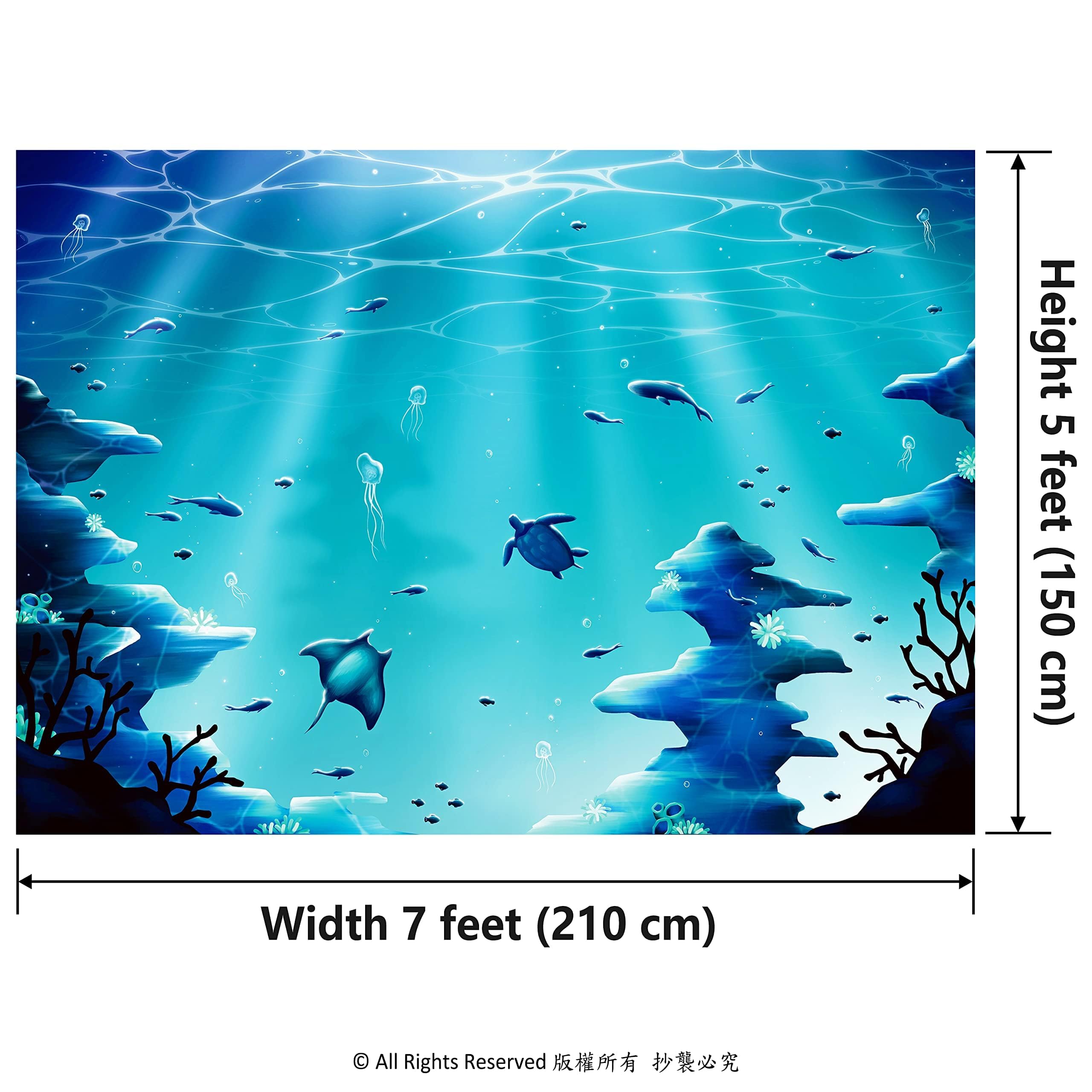 Ocean Banner Under The Sea Backdrop 5x3ft - Ocean Theme Party ...