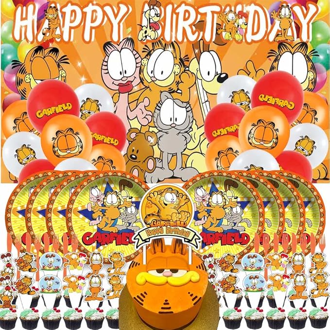 Amazon.com: Garfield Party Supplies Birthday Decorations Plates ...