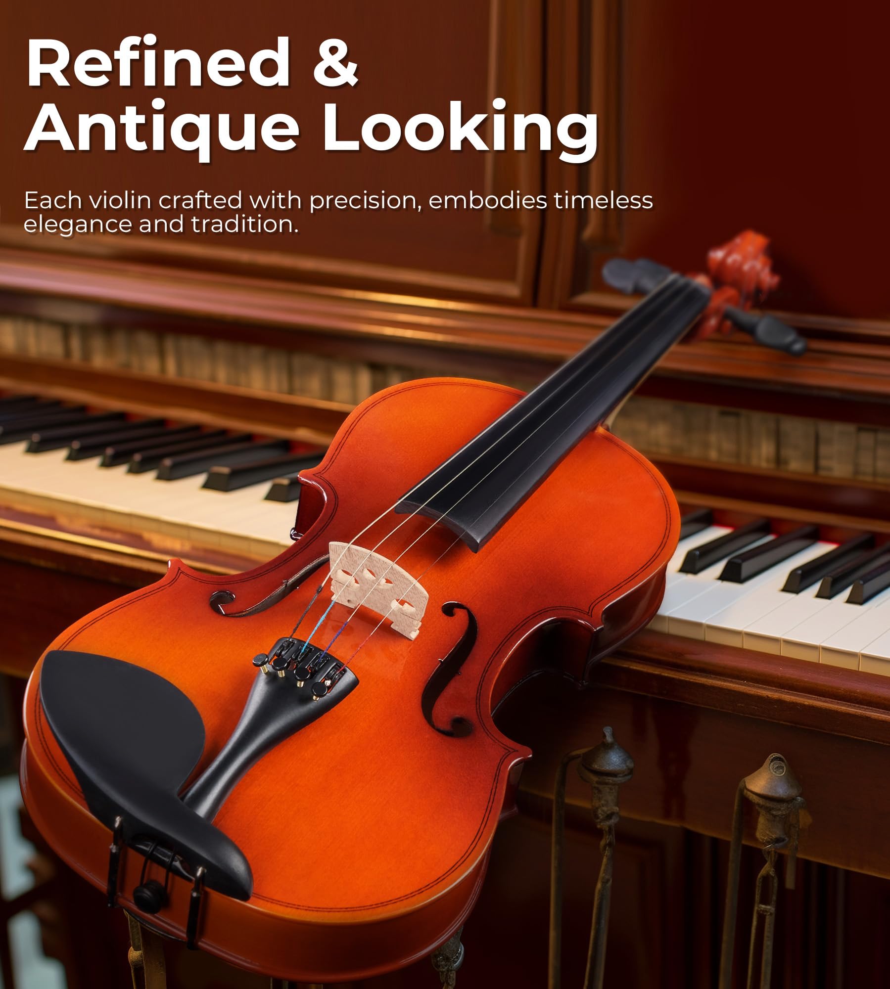 Snapklik.com : Vangoa Violin 4/4 Full Size Beginner Fiddle Set ...