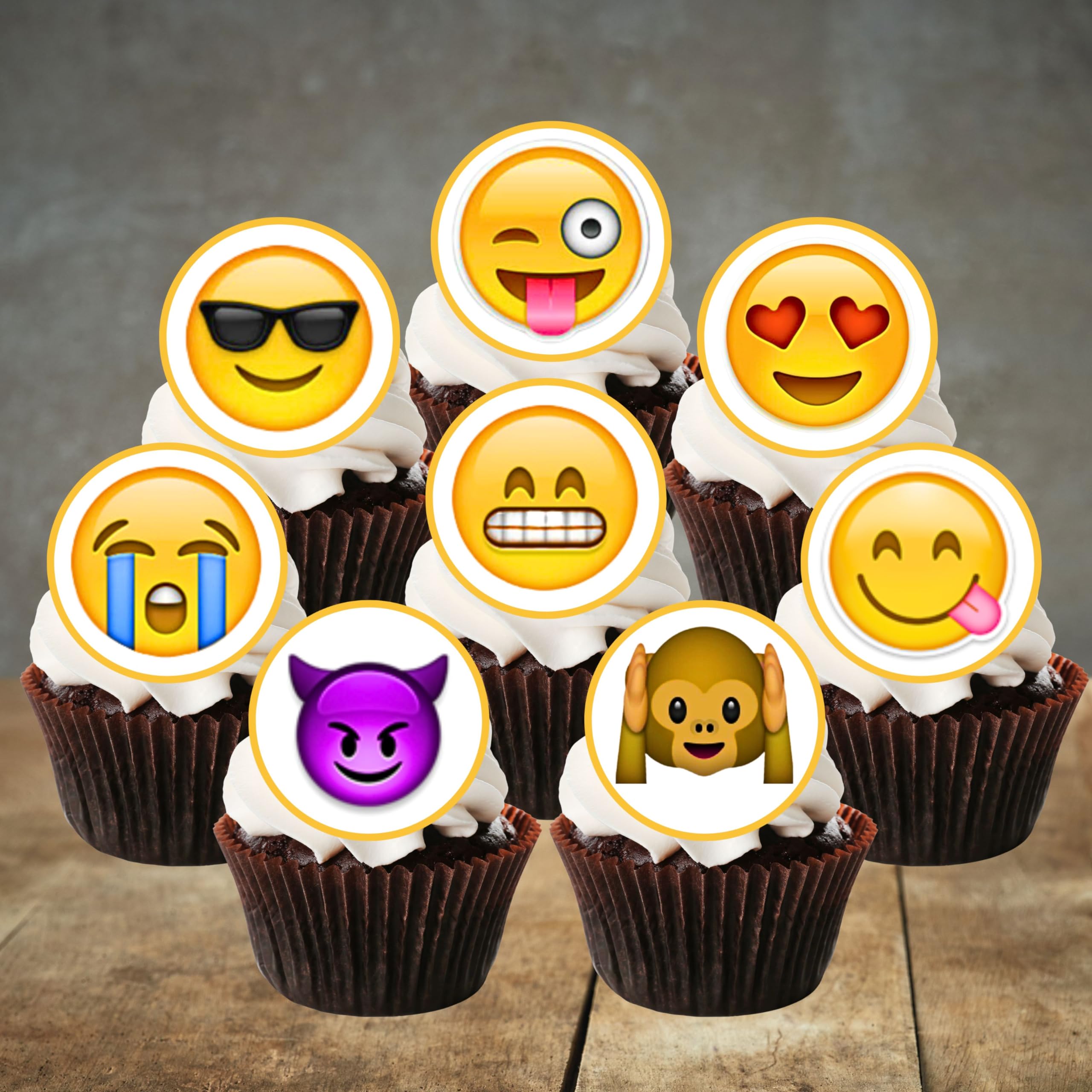 Free Printable Emoji Cupcake Toppers