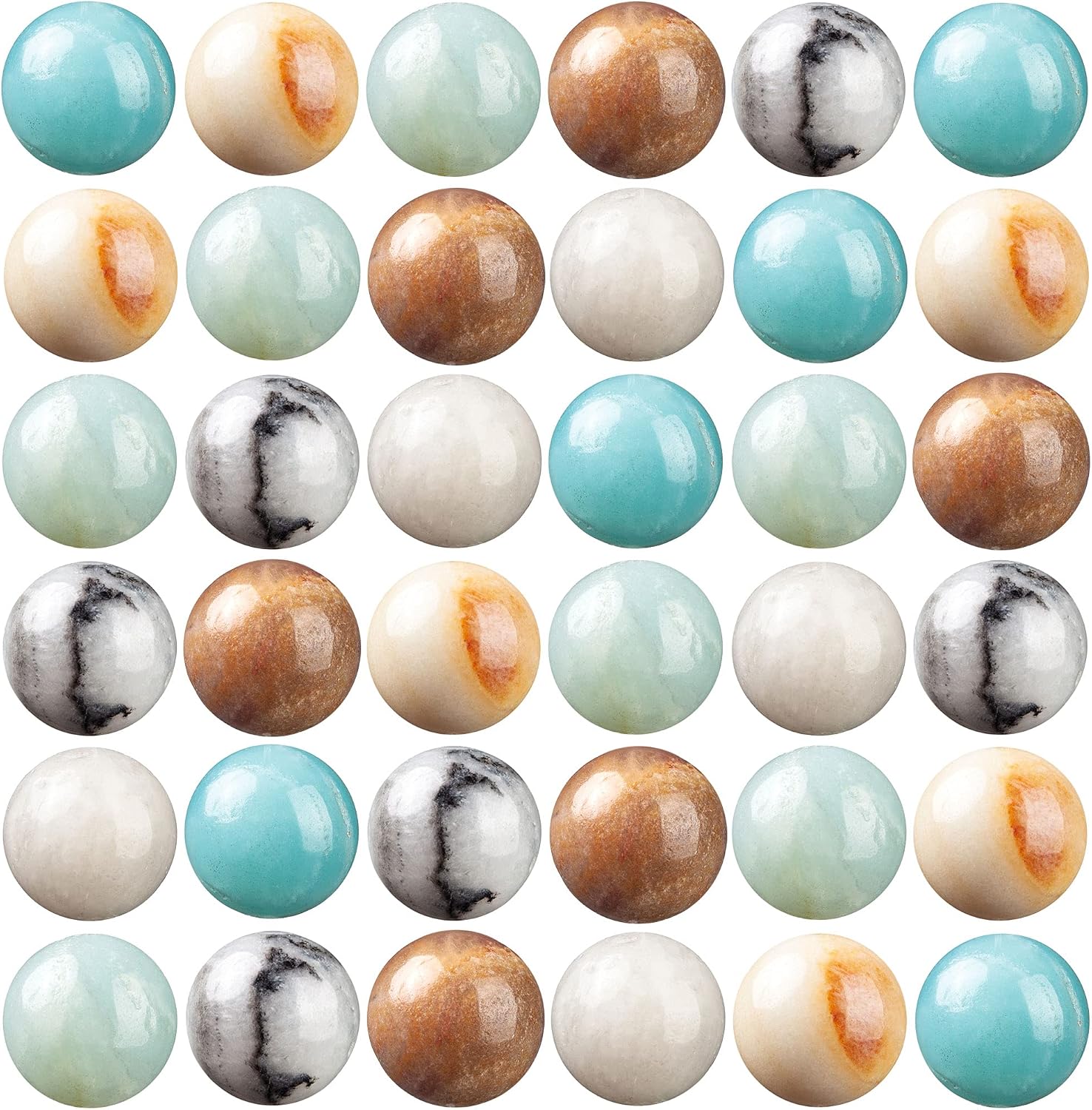 Amazon.com: 100Pcs Natural Stone Beads 8mm Amazonite Round Gemstone ...