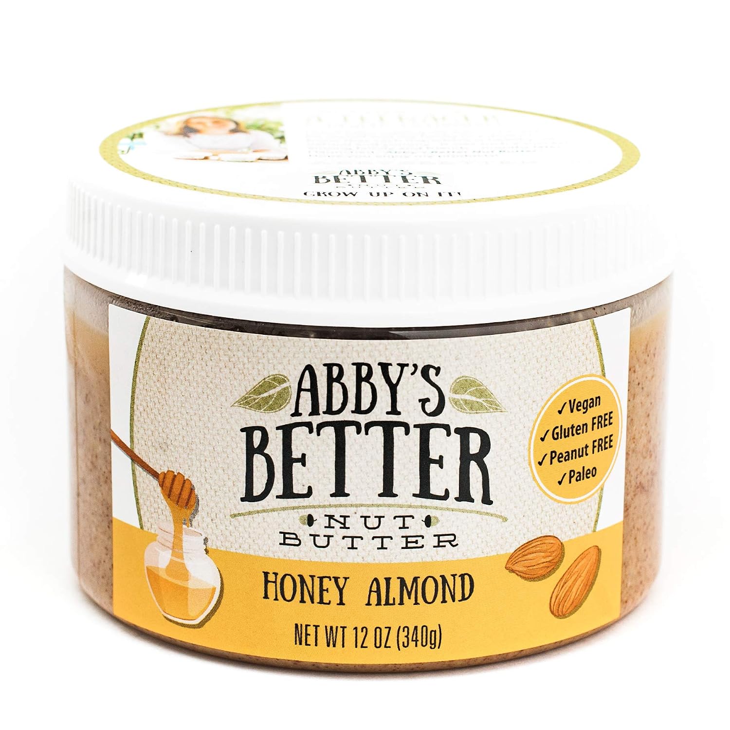 Amazon.com : Honey Almond Nut Butter, 12 Ounce Jar- An All Natural, 4 ...