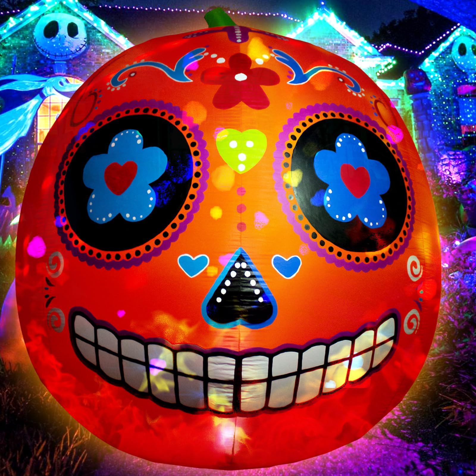 Amazon.com: 5ft Halloween Inflatable Cat with Pumpkin for Harvest ...