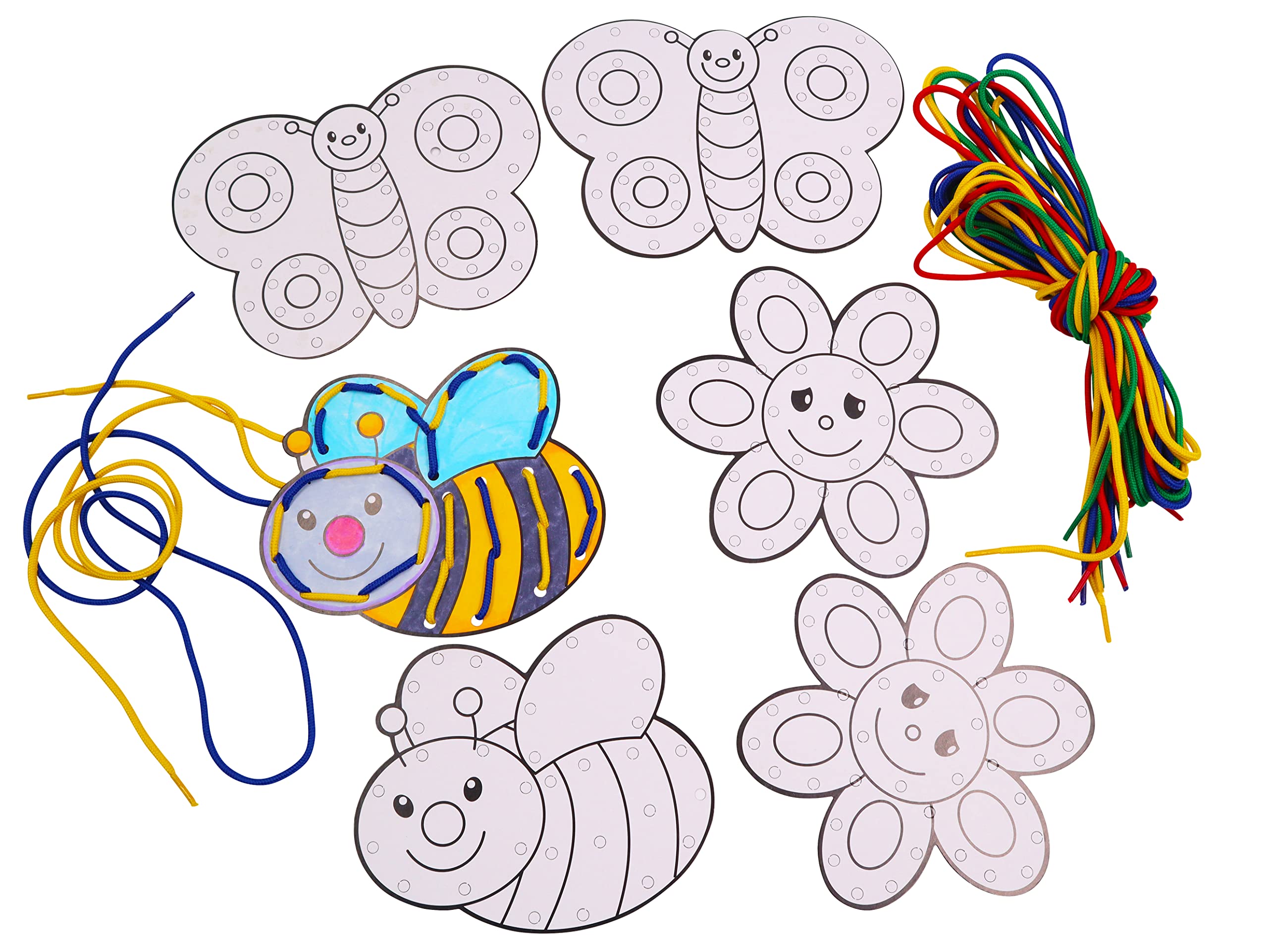 Craftplay Lacing/Threading Cards | Pack of 6 Cards with Laces ...