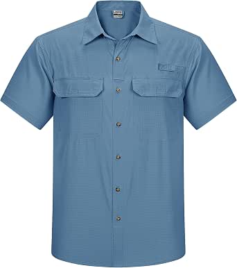 Outdoor Ventures Men's Quick Dry Casual Shirts UPF 50 Button Down ...