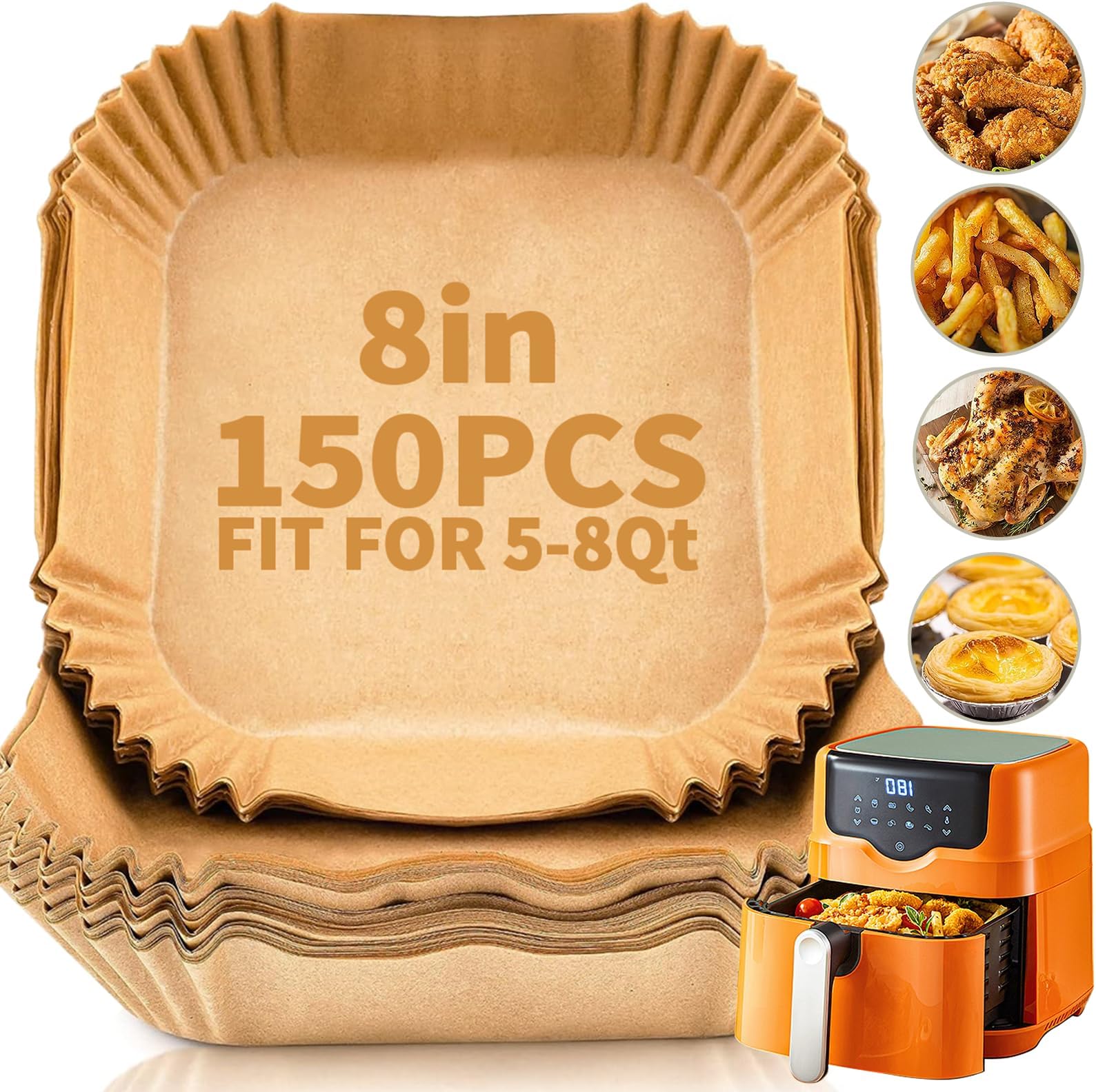 Amazon.com: Air Fryer Parchment disposable Paper Liners: 200PCS 8.5 ...