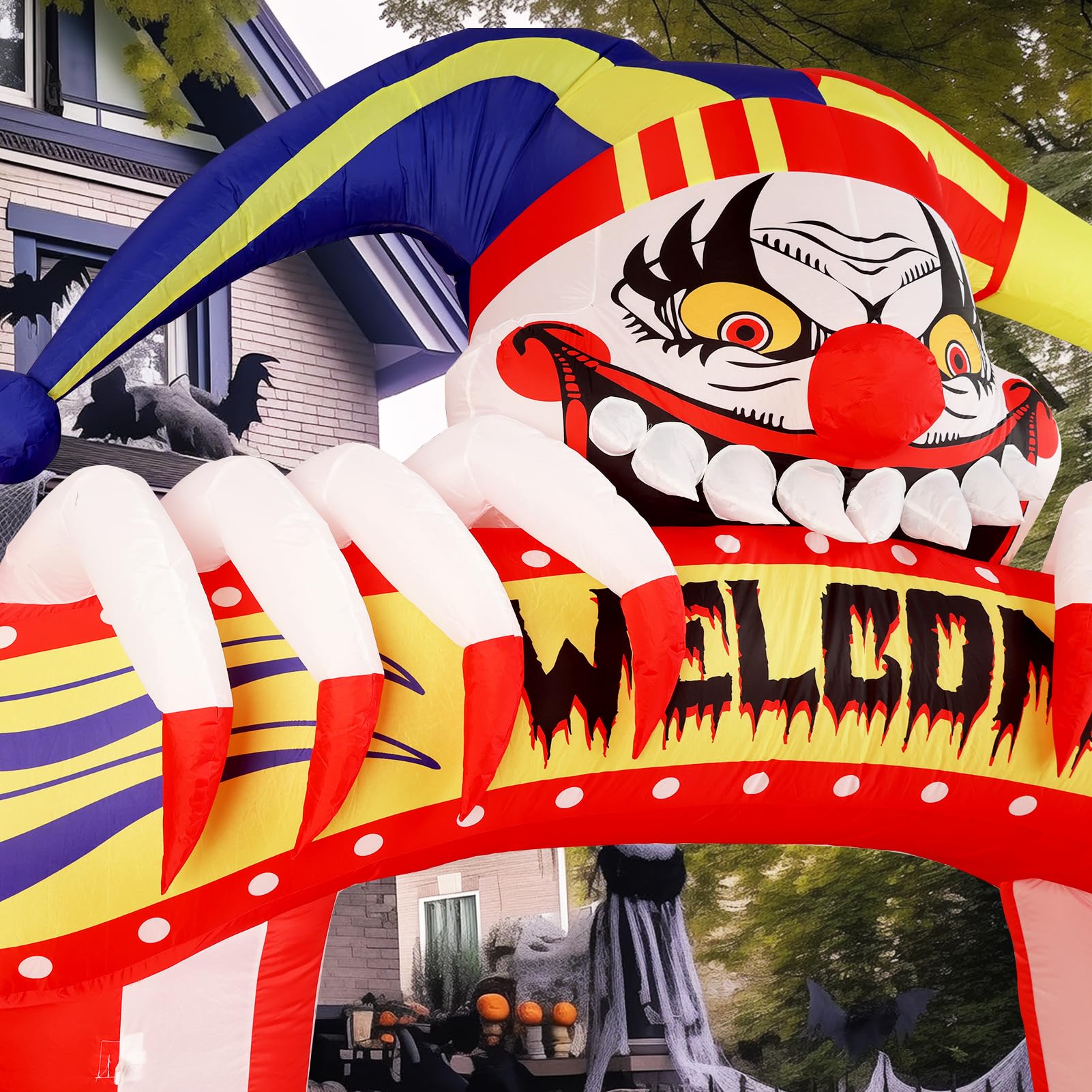 Snapklik.com : WBHome 10 Ft Halloween Inflatable Clowns Arched Door ...